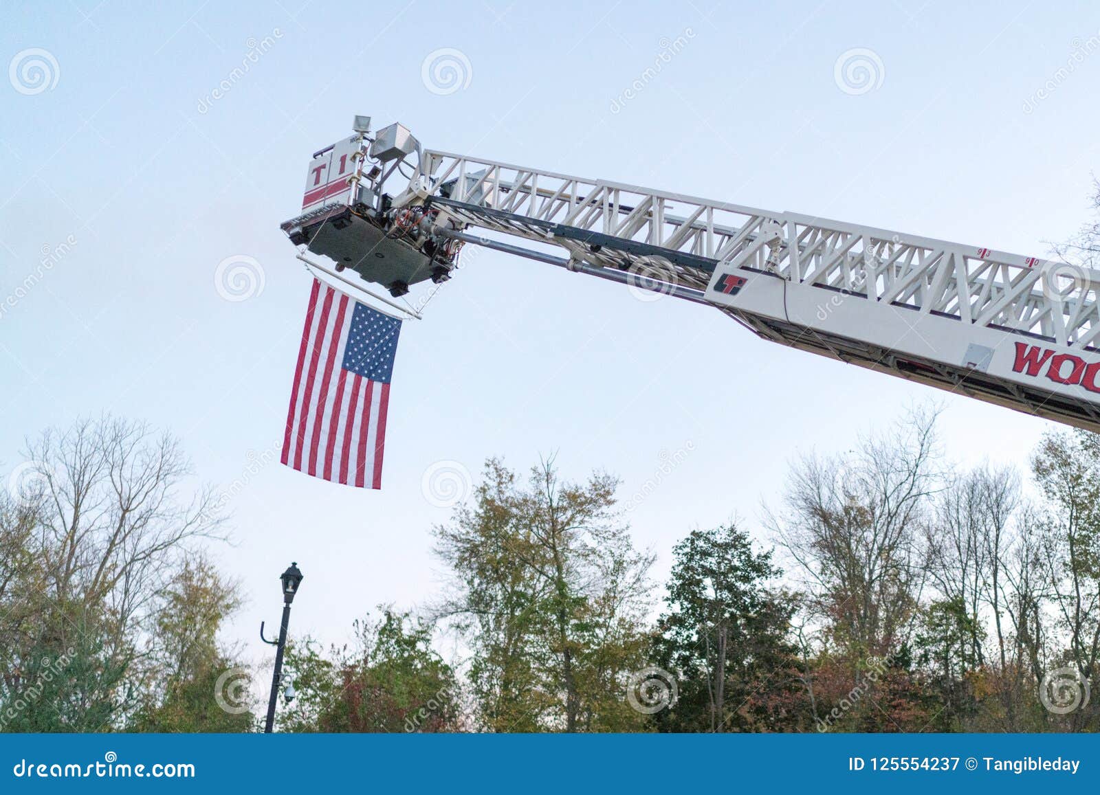 American Flag Hanging from Fire Truck Ladder Stock Image - Image of ... American Flag Hanging from Fire Truck Ladder Stock Image - Image of ...