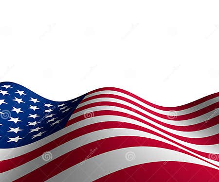 American Flag in Horizontal Perspective Stock Illustration ...
