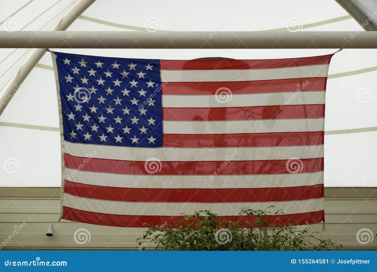 American Flag Hung Inside Building Stock Image - Image of nationalist ...