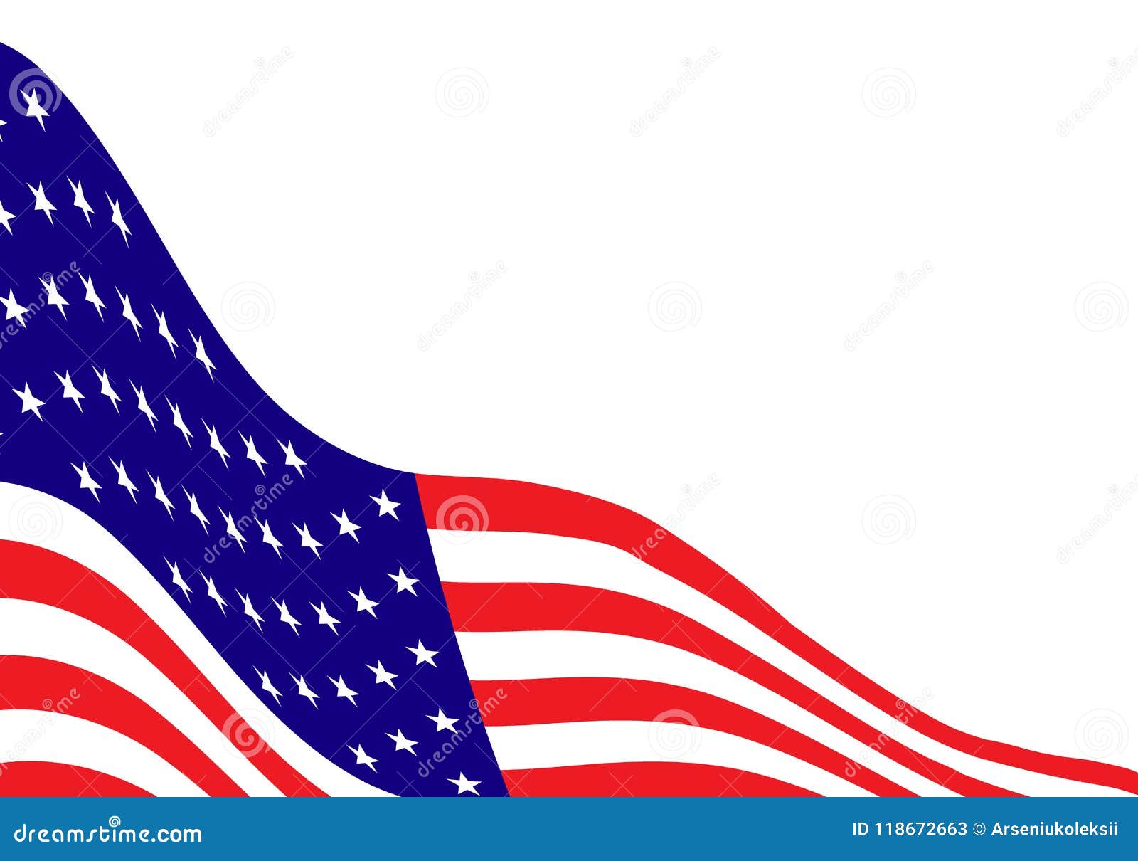 American Flag Illustration with Empty Space Stock Vector - Illustration ...