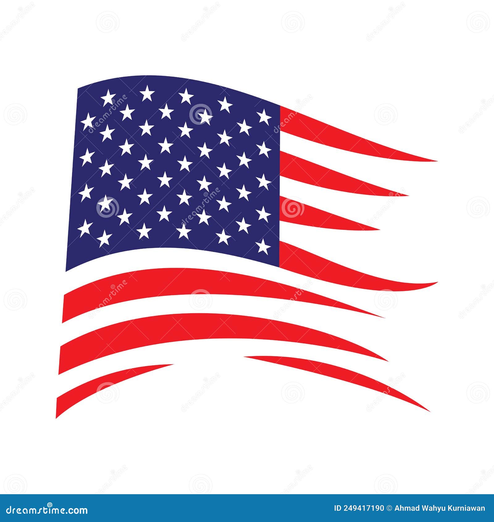 American flag illustration stock vector. Illustration of icon - 249417190