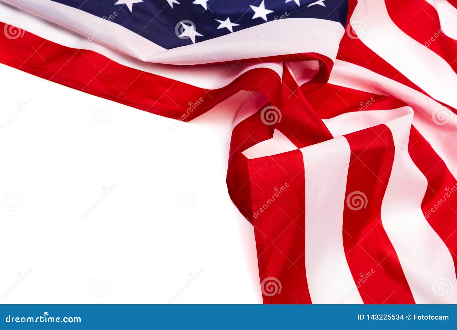 American Flag Isolated on White Background Stock Photo - Image of ...