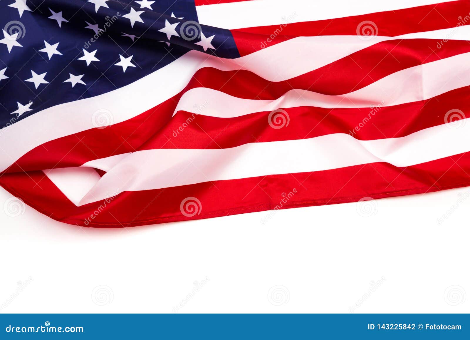 American Flag Isolated on White Background Stock Photo - Image of ...