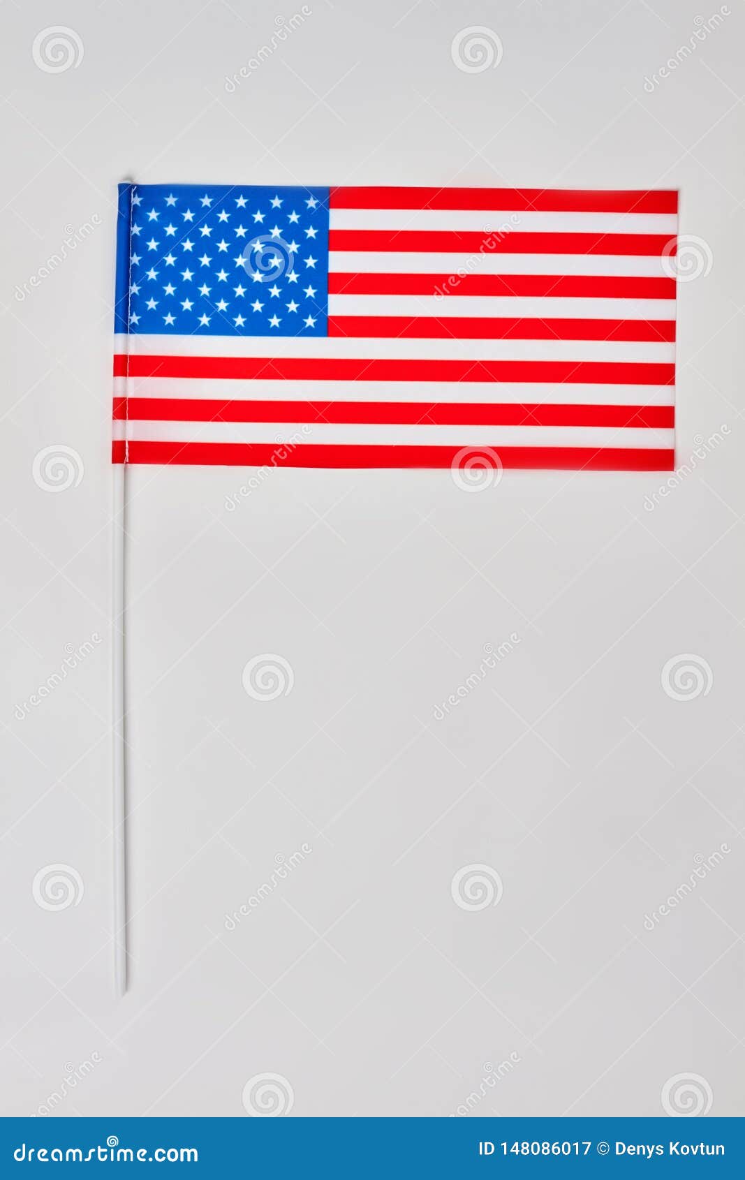 American Flag Isolated on White. Stock Image - Image of celebration ...