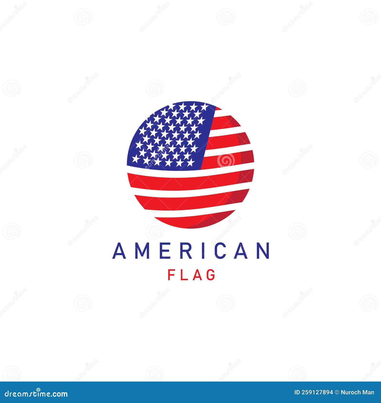 American Flag Logo Design Elements Vector Icons. Stock Vector ...
