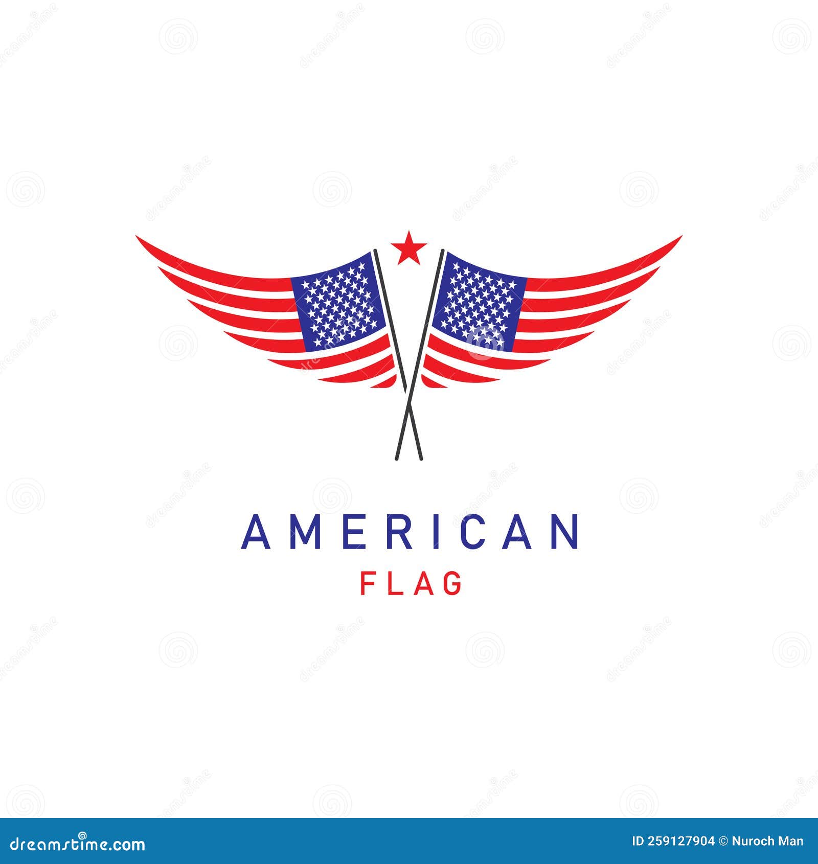 American Flag Logo Design Elements Vector Icons. Stock Vector ...
