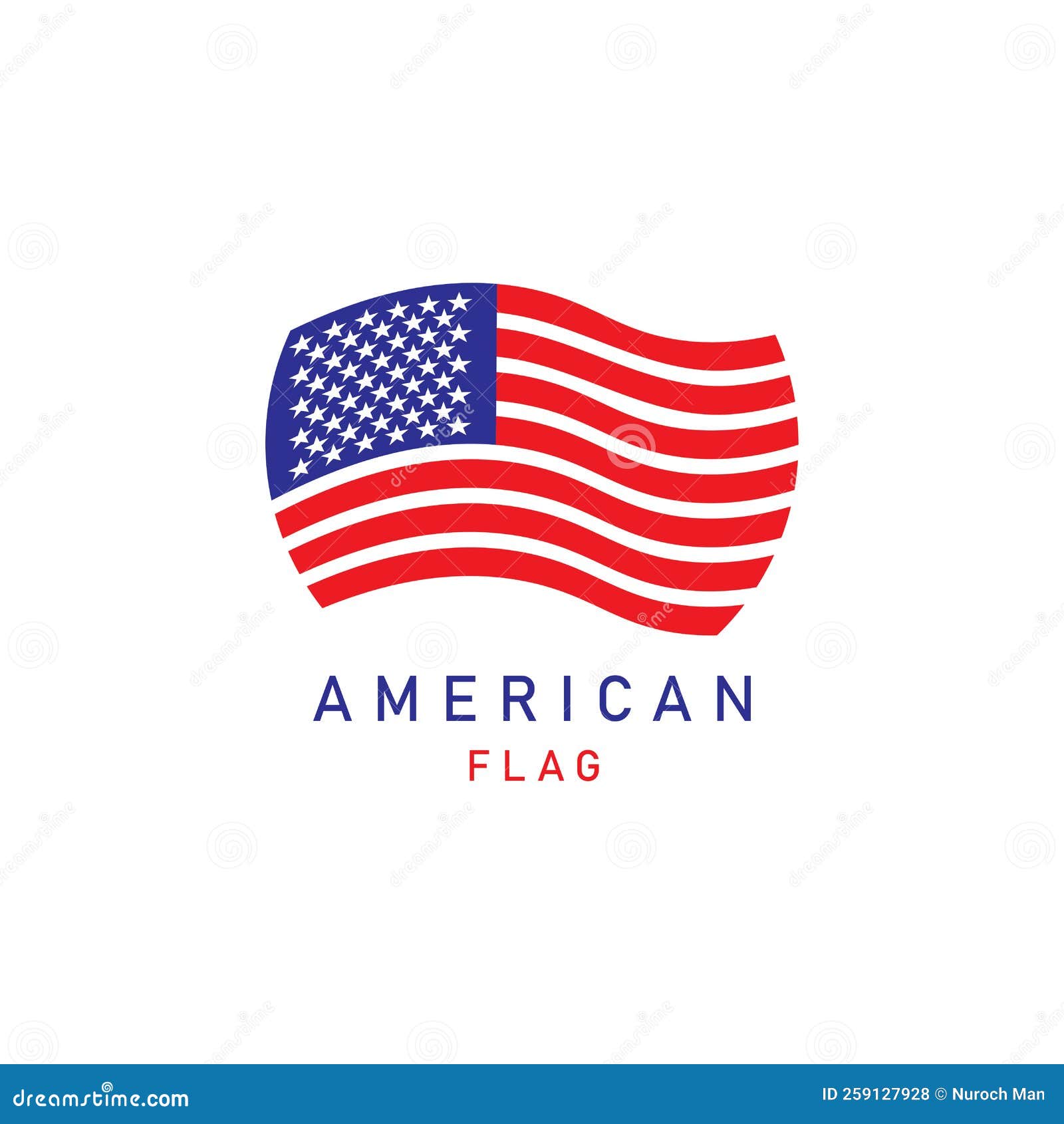 American Flag Logo Design Elements Vector Icons. Stock Vector ...