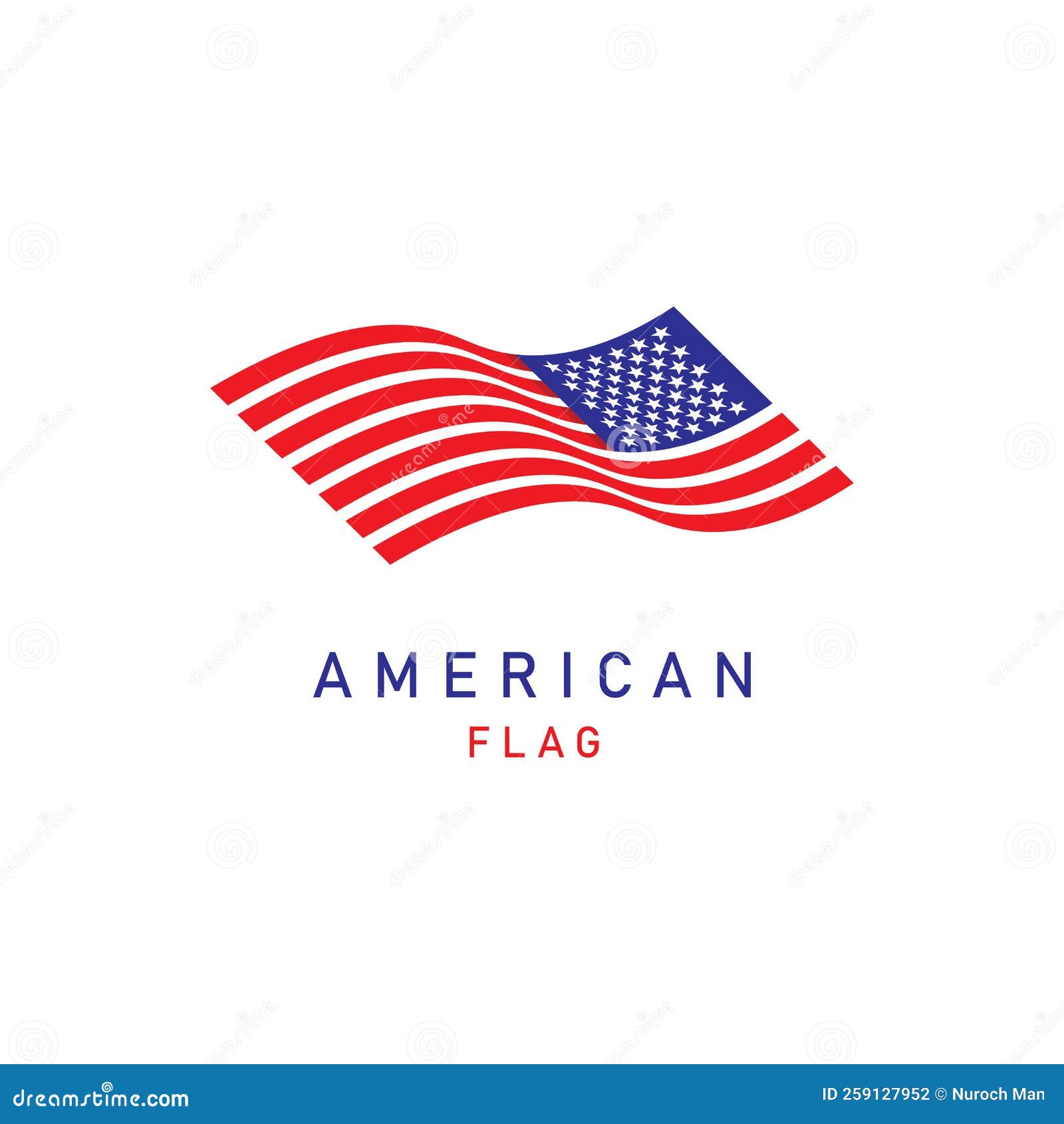 American Flag Logo Design Elements Vector Icons. Stock Vector ...