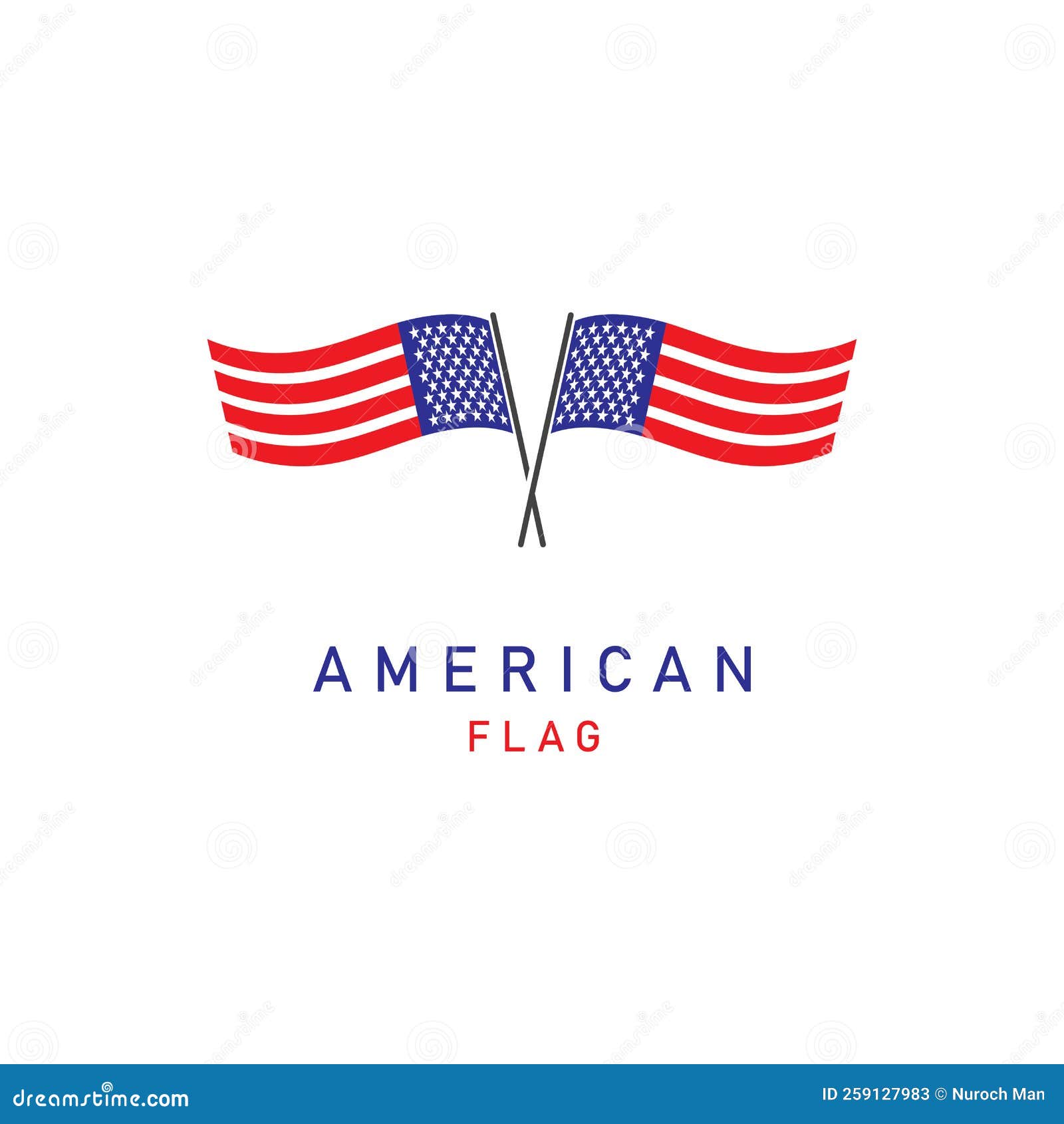 American Flag Logo Design Elements Vector Icons. Stock Vector ...