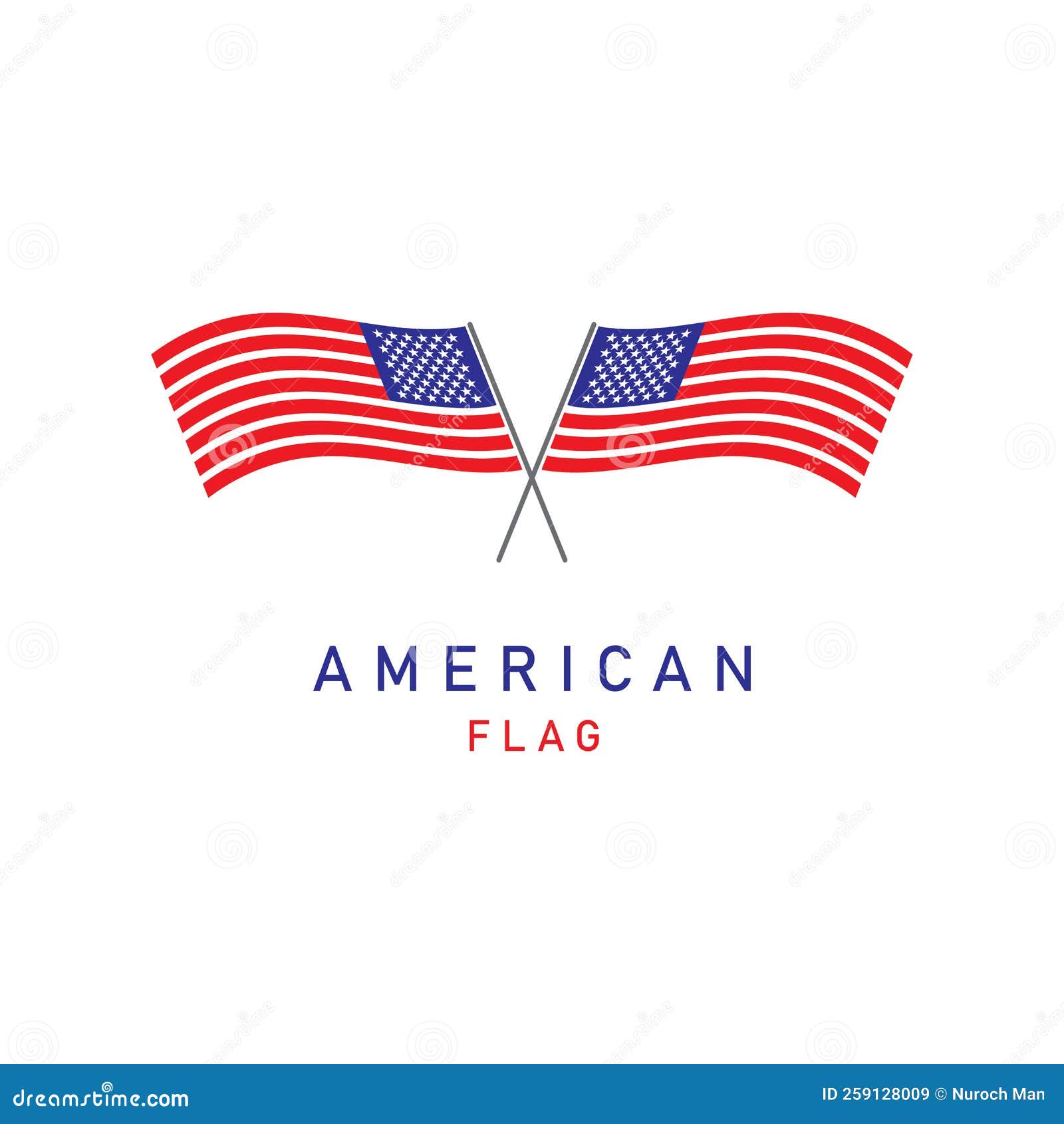 American Flag Logo Design Elements Vector Icons. Stock Vector ...