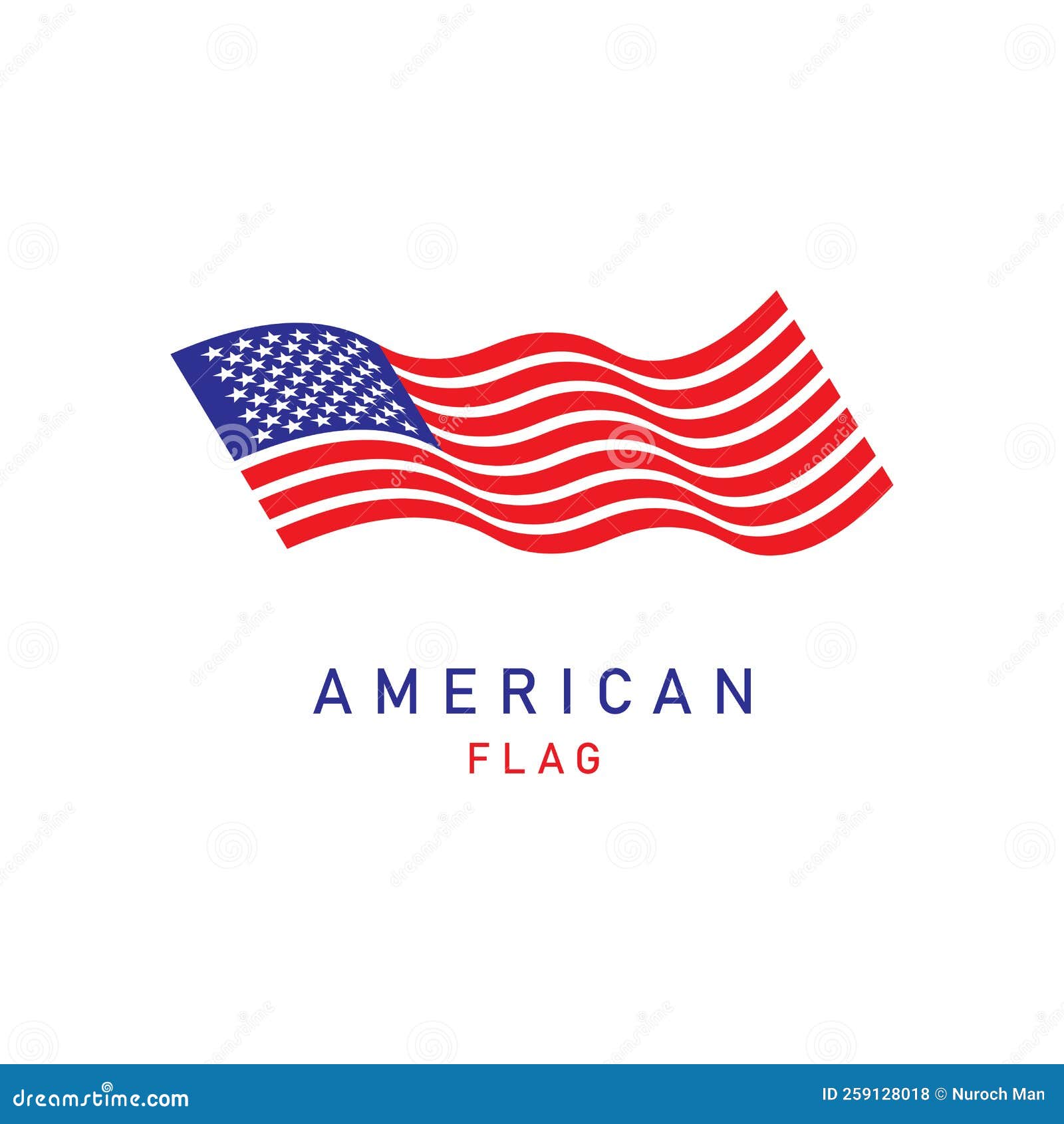 American Flag Logo Design Elements Vector Icons. Stock Vector ...
