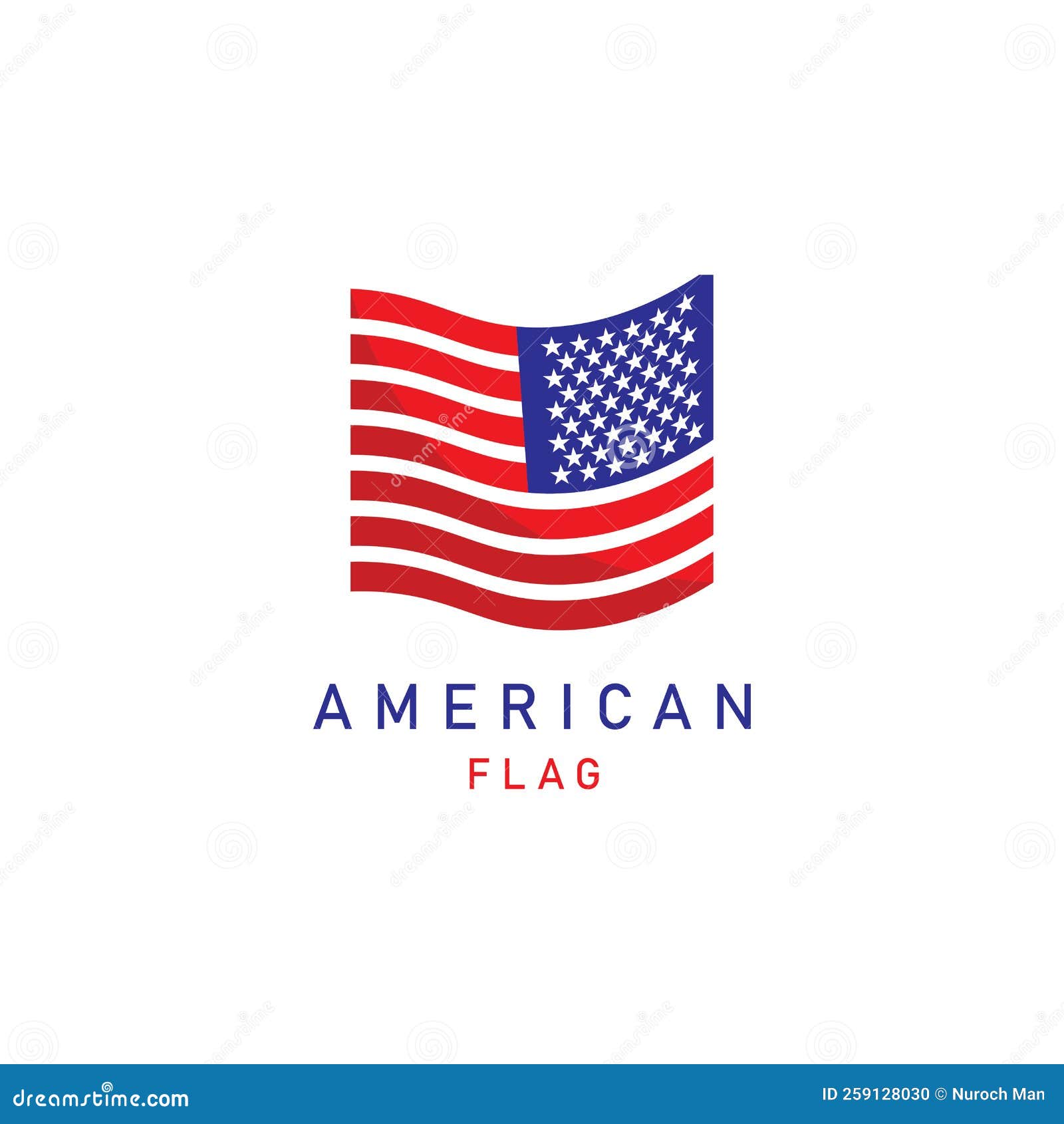 American Flag Logo Design Elements Vector Icons. Stock Vector ...