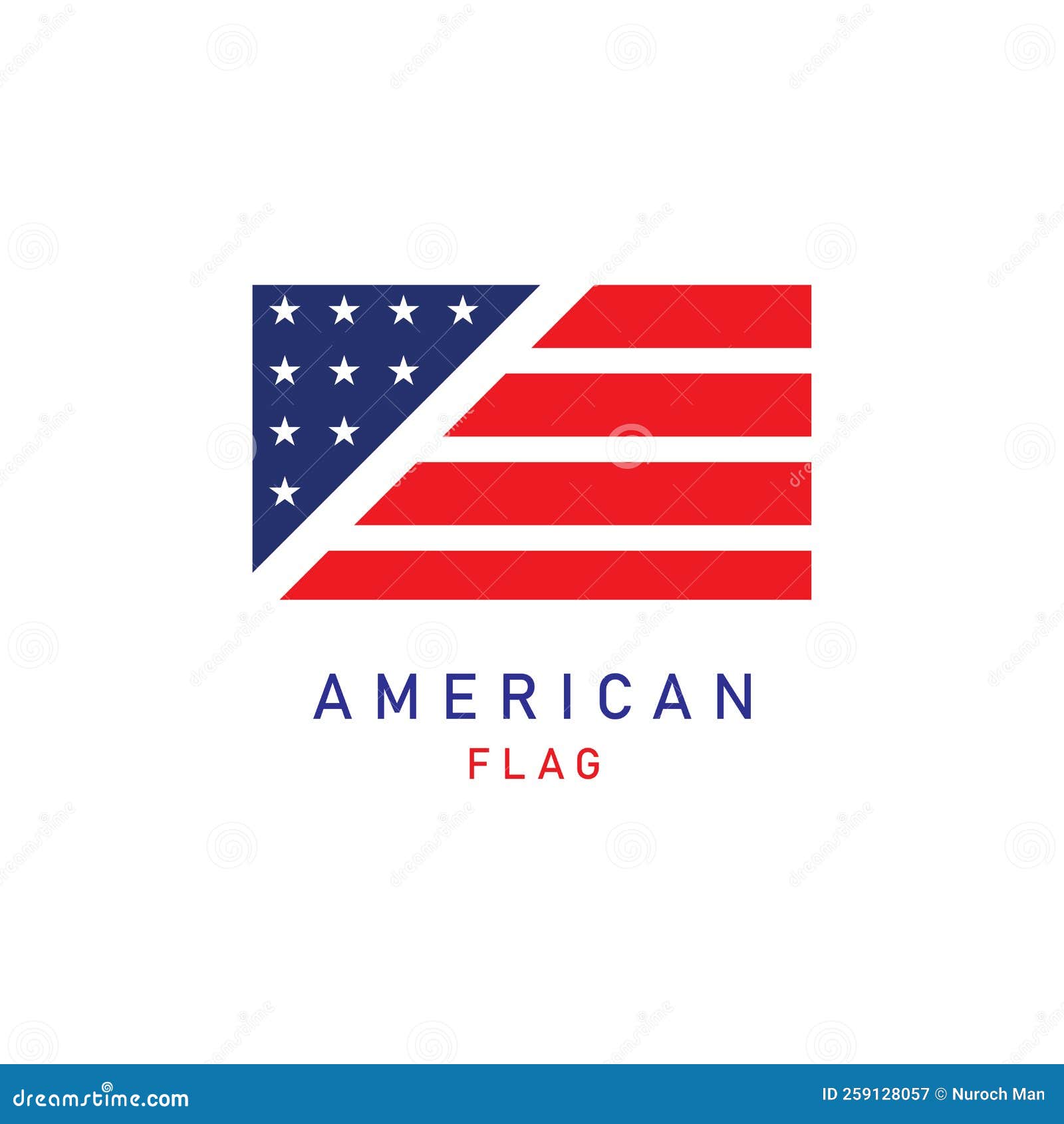 American Flag Logo Design Elements Vector Icons. Stock Vector ...
