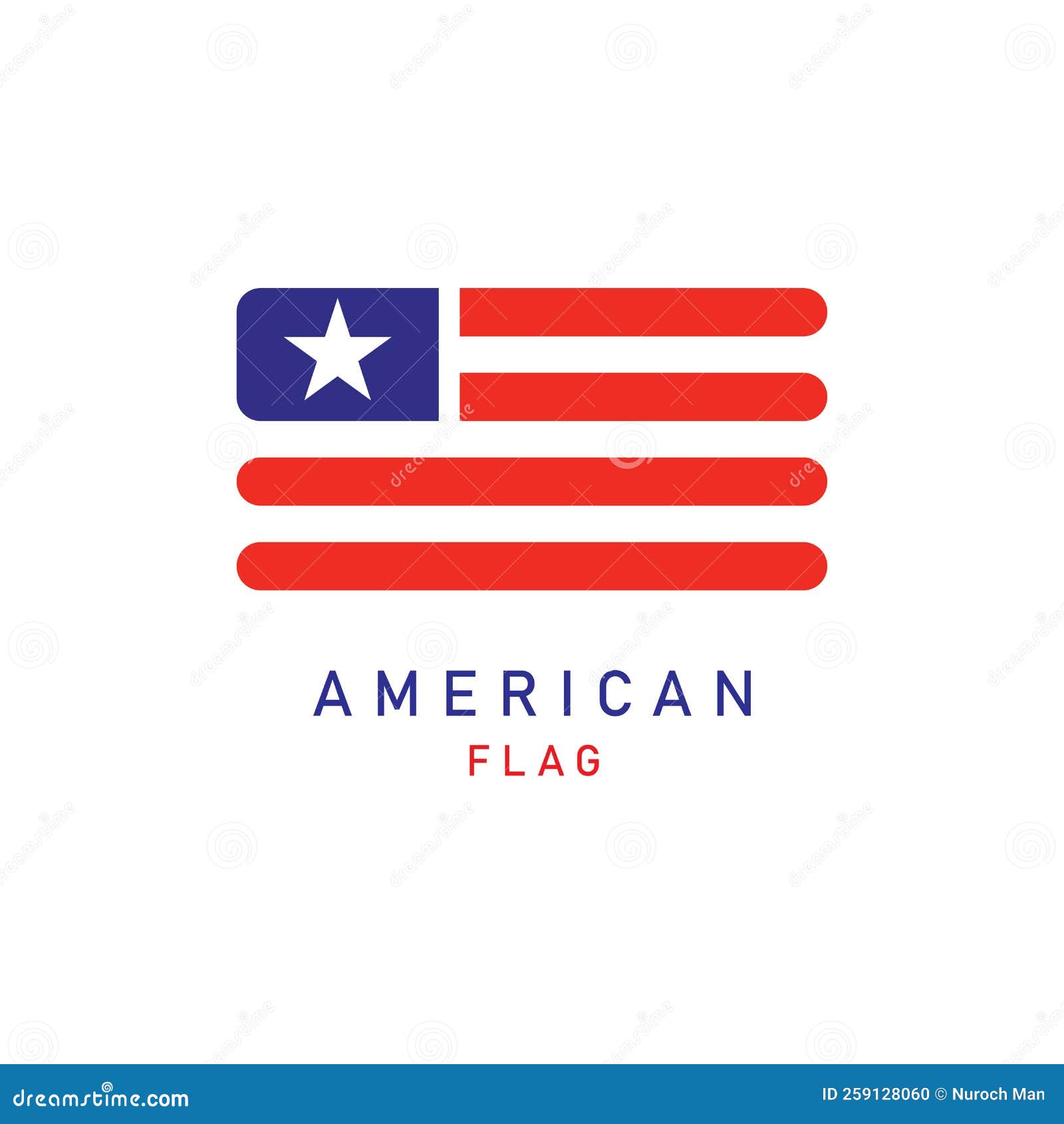 American Flag Logo Design Elements Vector Icons. Stock Vector ...