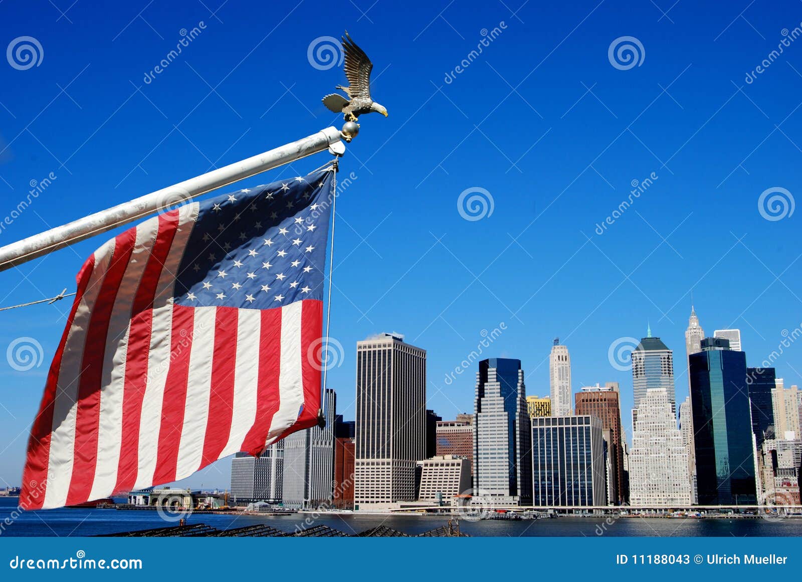 American flag in Manhattan stock image. Image of york - 11188043