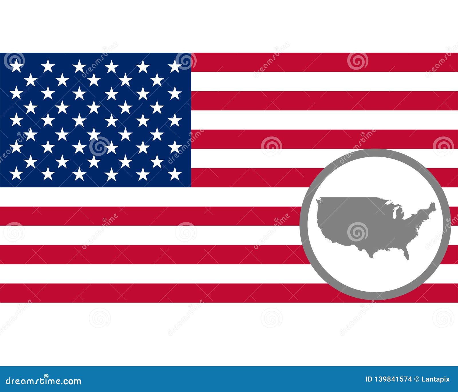 American flag and map stock vector. Illustration of american - 139841574