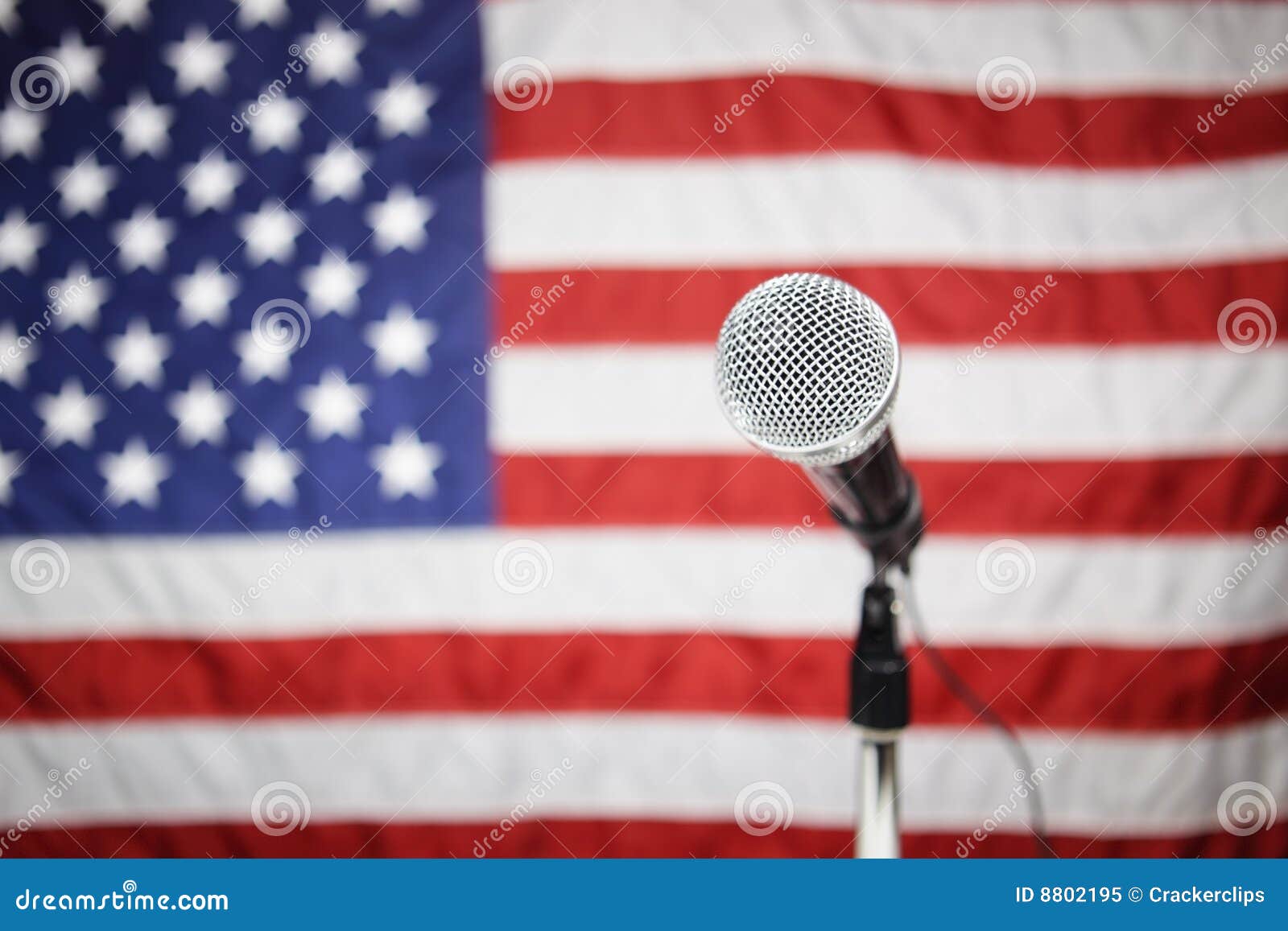 American Flag and Microphone Stock Image - Image of states, america ...