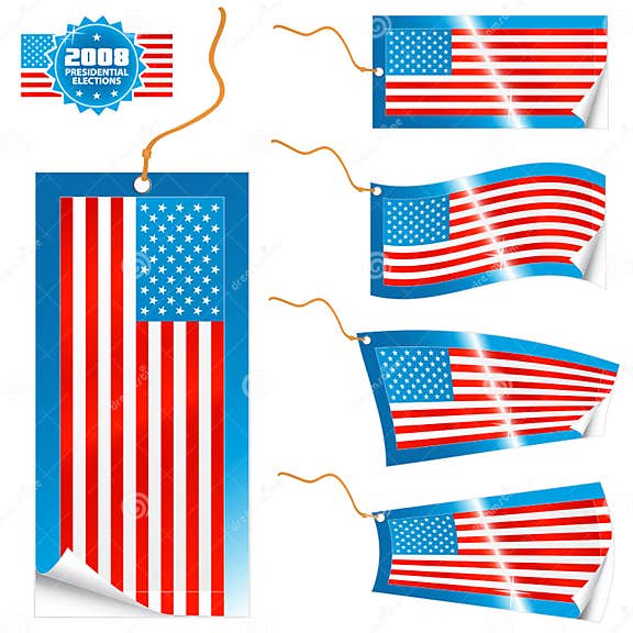 American Flag Modern Tags and Sticker Stock Vector - Illustration of ...