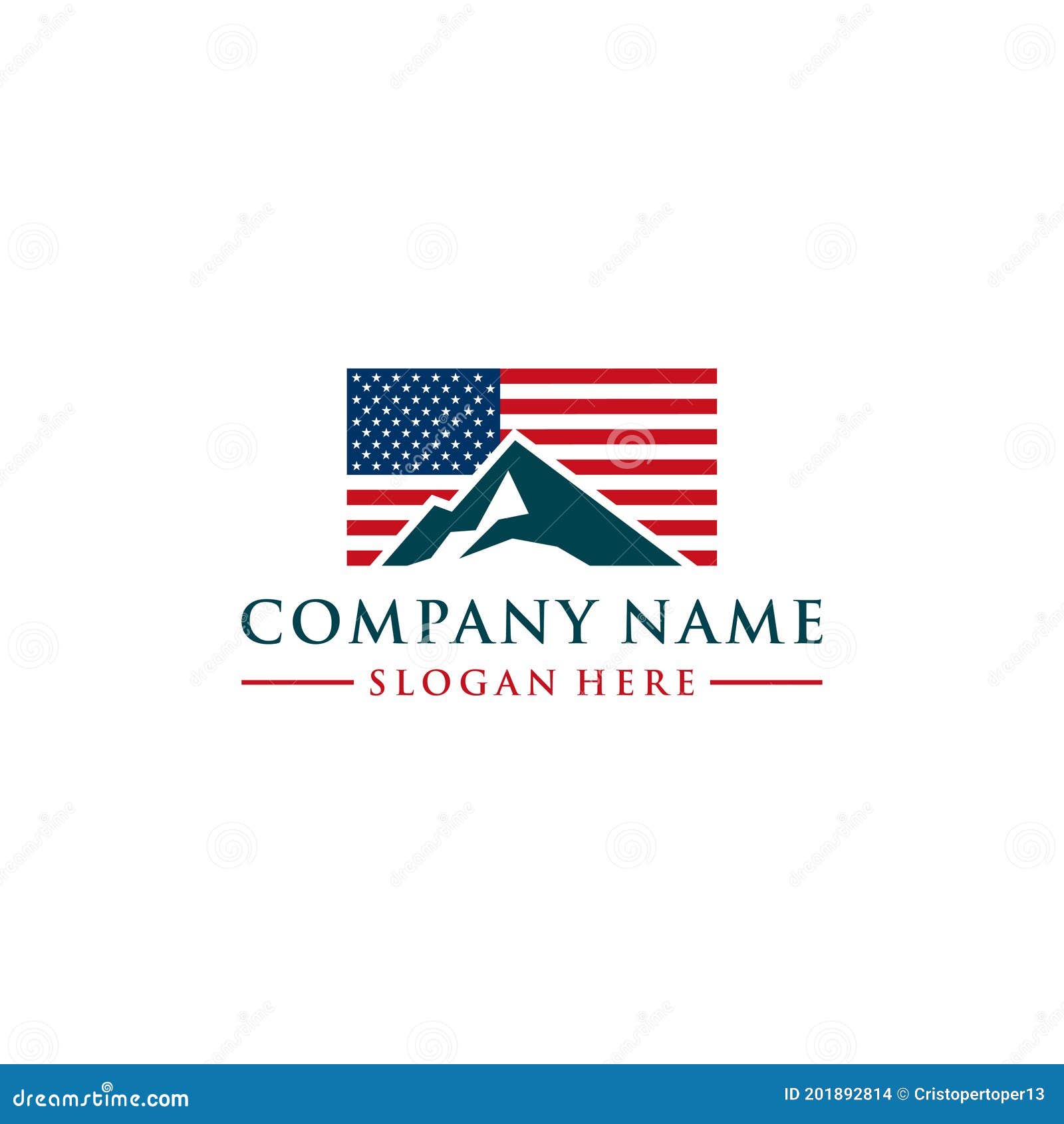 American Flag and Mountain Logo Design Vector Stock Vector ...