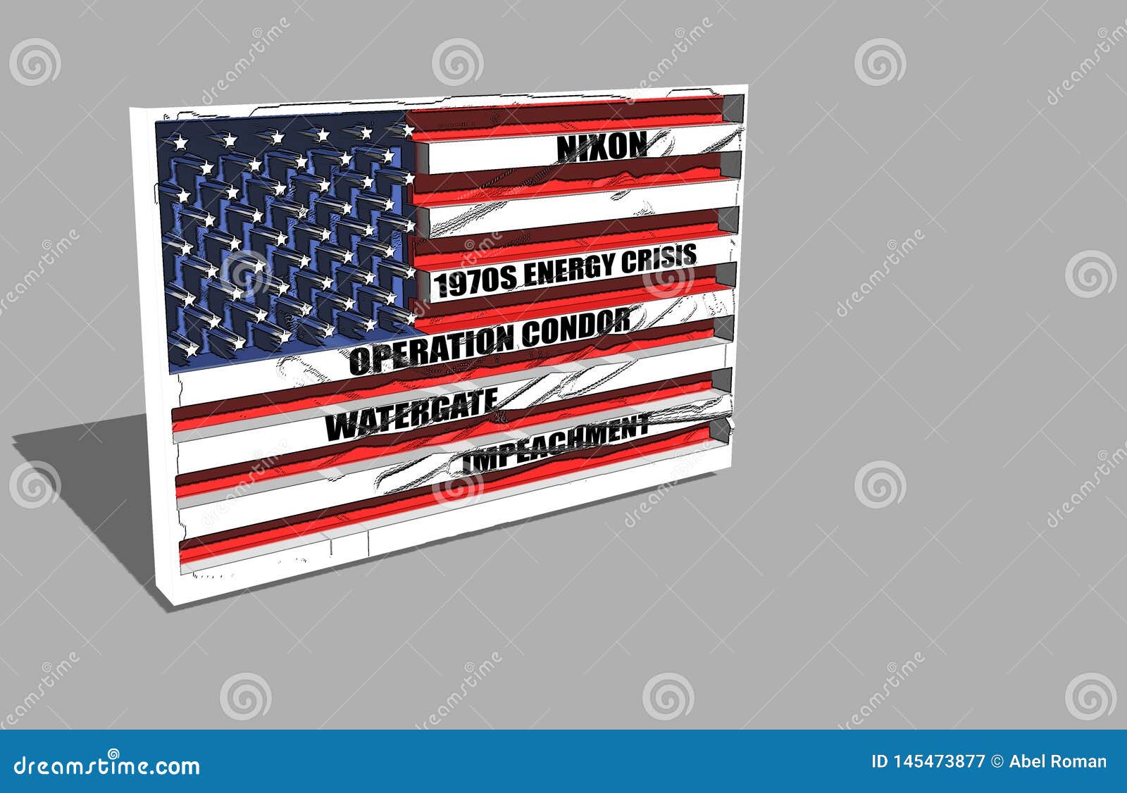 American Flag about Nixon stock illustration. Illustration of nixon ...
