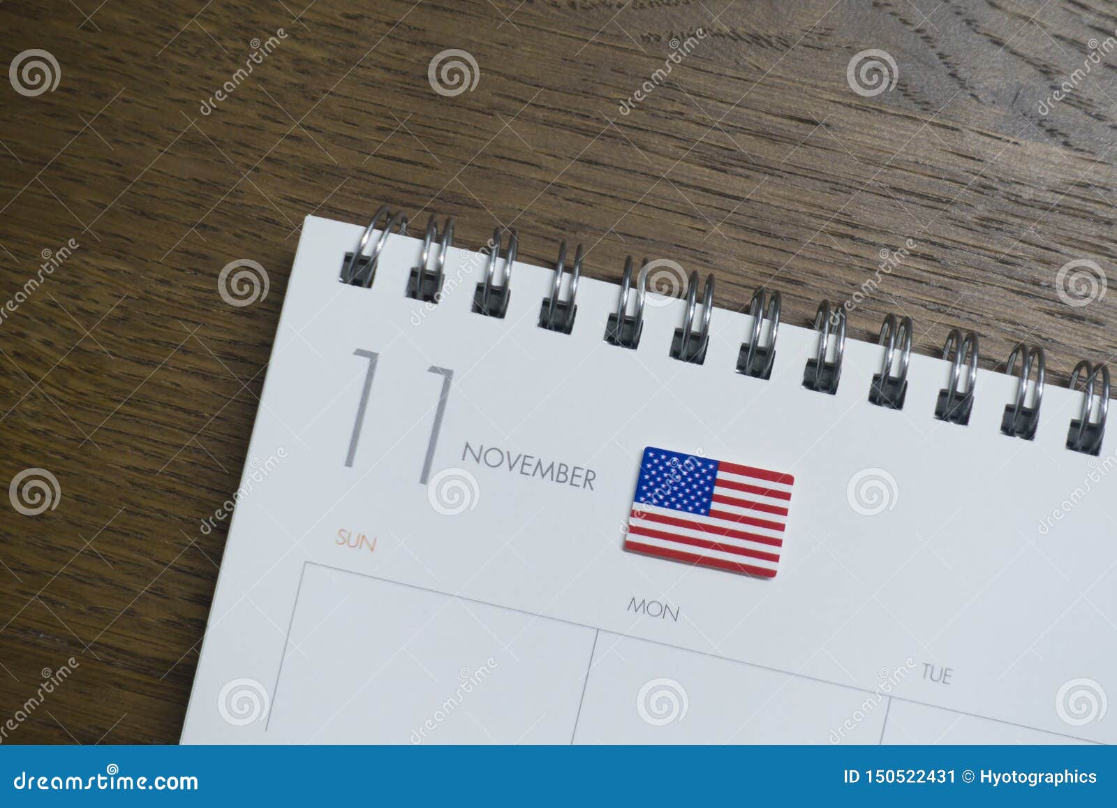 American Flag on November of the Calendar Stock Image - Image of ...