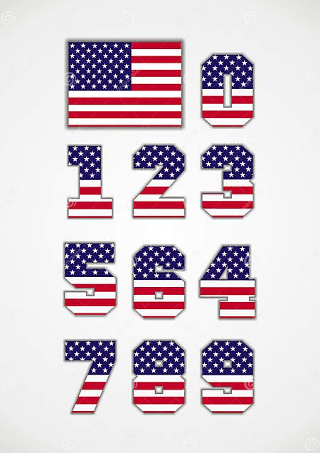 American Flag and Numbers stock vector. Illustration of fonts - 16760626