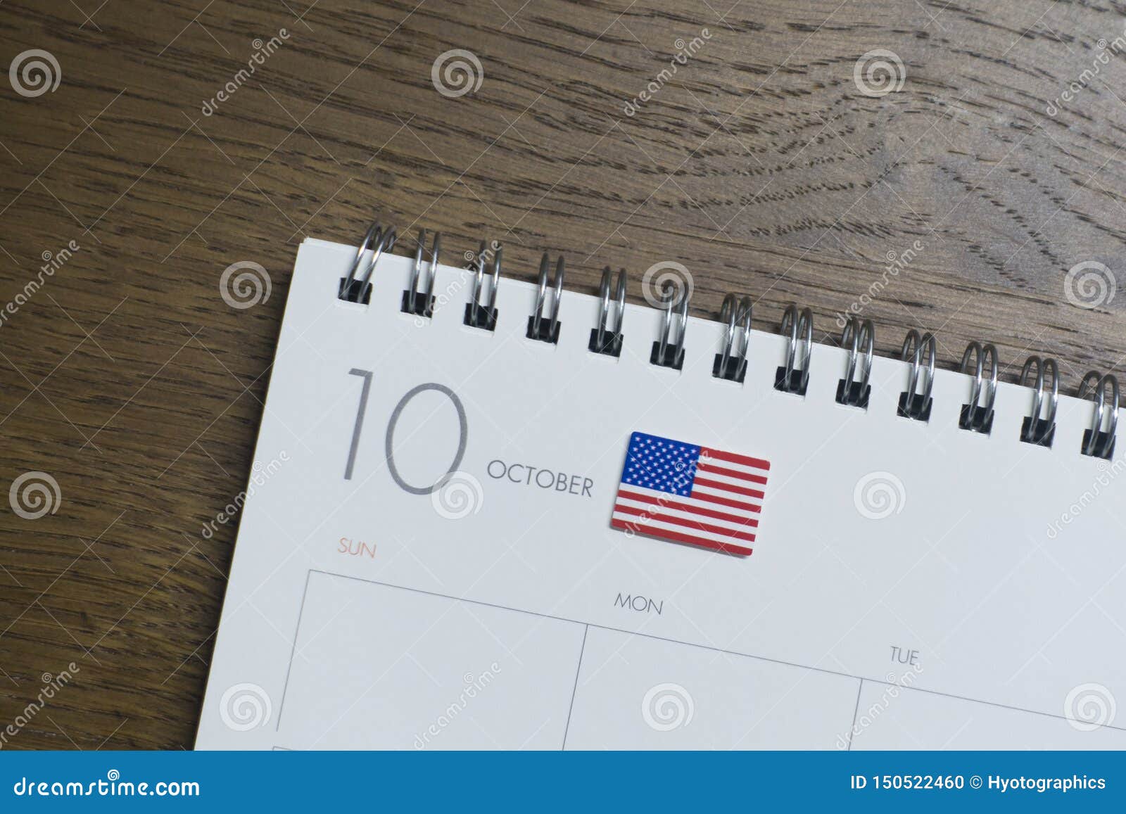 American Flag on October of the Calendar Stock Photo - Image of ...