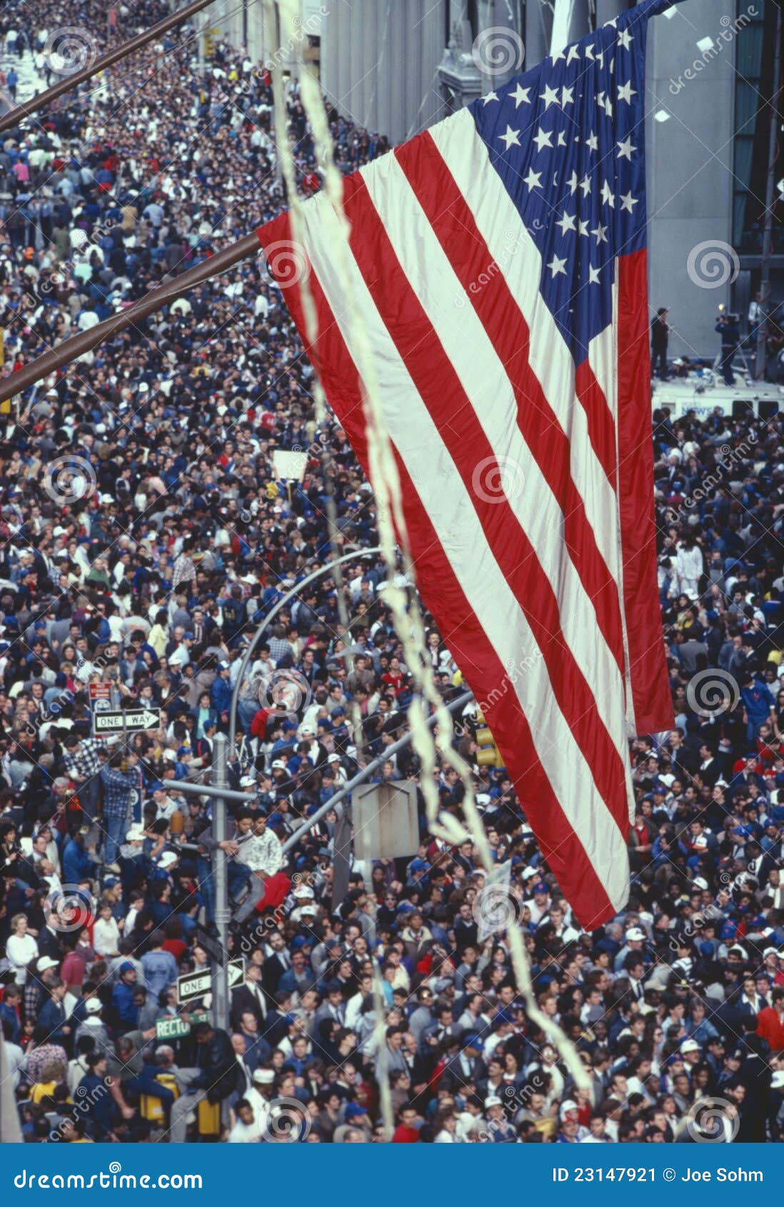 American Flag Over Tickertape Parade Editorial Photo - Image of parades ...