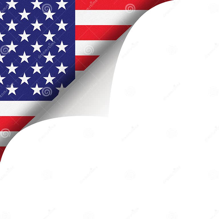 American Flag and Page Curl Stock Illustration - Illustration of sign ...