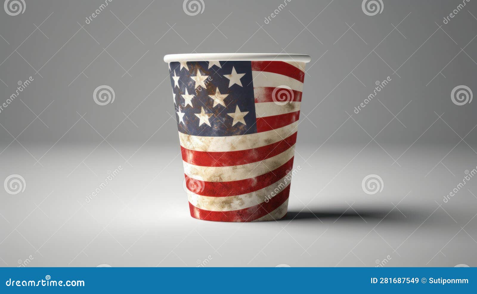 American Flag on the Paper Coffee Cup Stock Illustration - Illustration ...