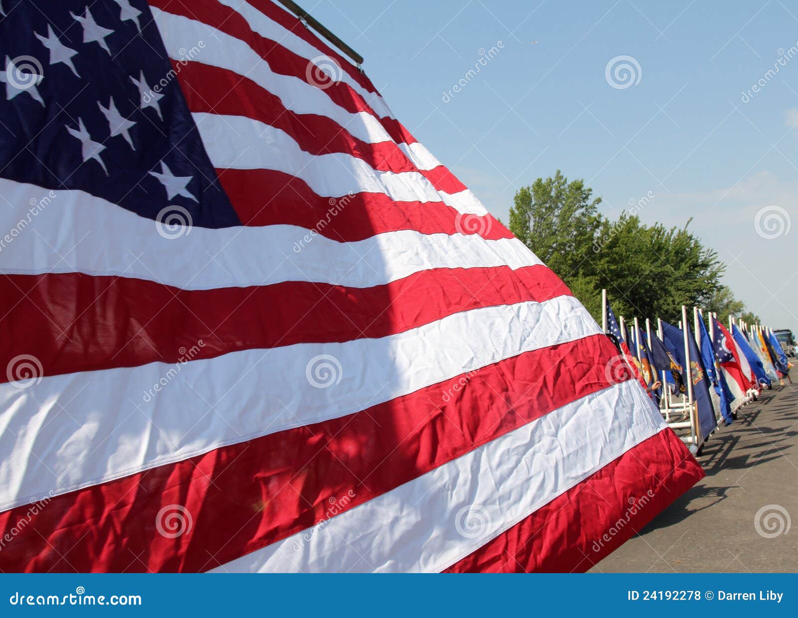 American Flag on Parade stock photo. Image of white, patriotic - 24192278