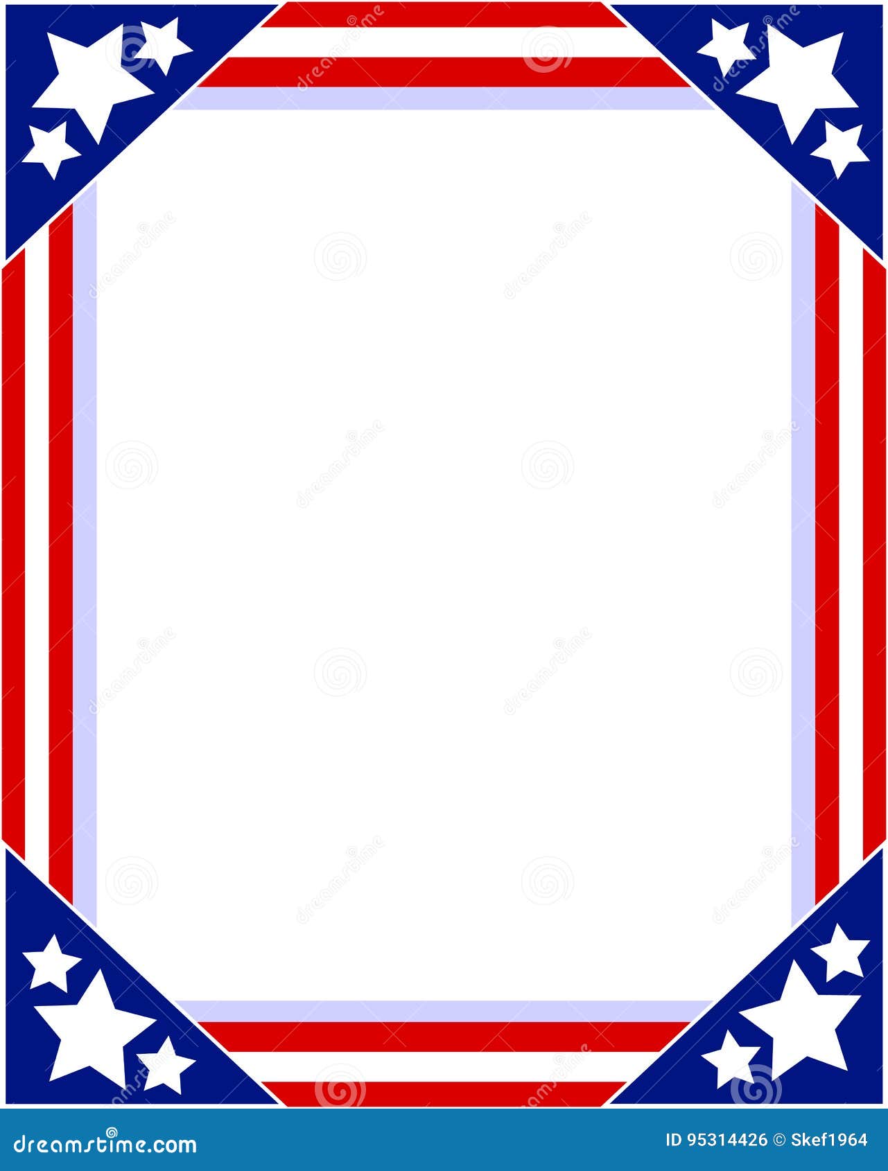 American Flag Symbols Patriotic Frame Border Vector Design. Stock ...