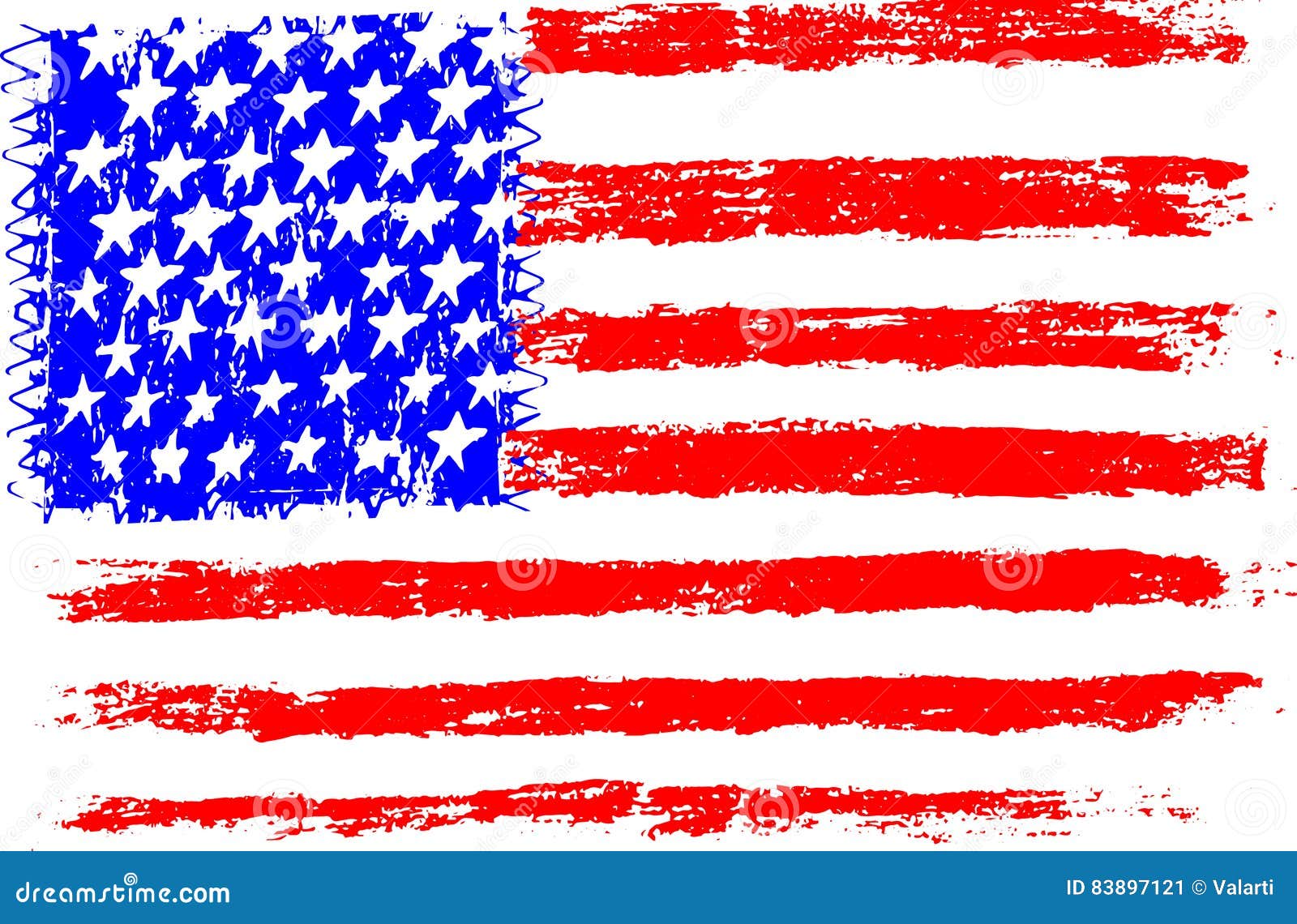 Flag Of USA, Pencil Drawing Vector Illustration | CartoonDealer.com ...
