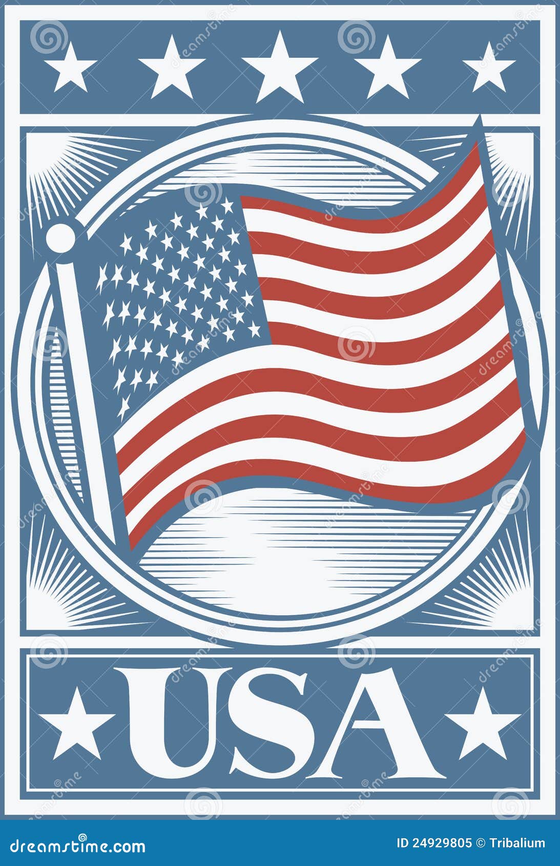 American Flag Poster stock vector. Illustration of election - 24929805