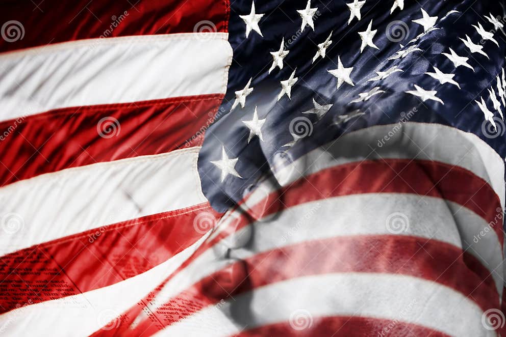 American Flag & Praying Hands (Blended Image) Stock Photo - Image of ...