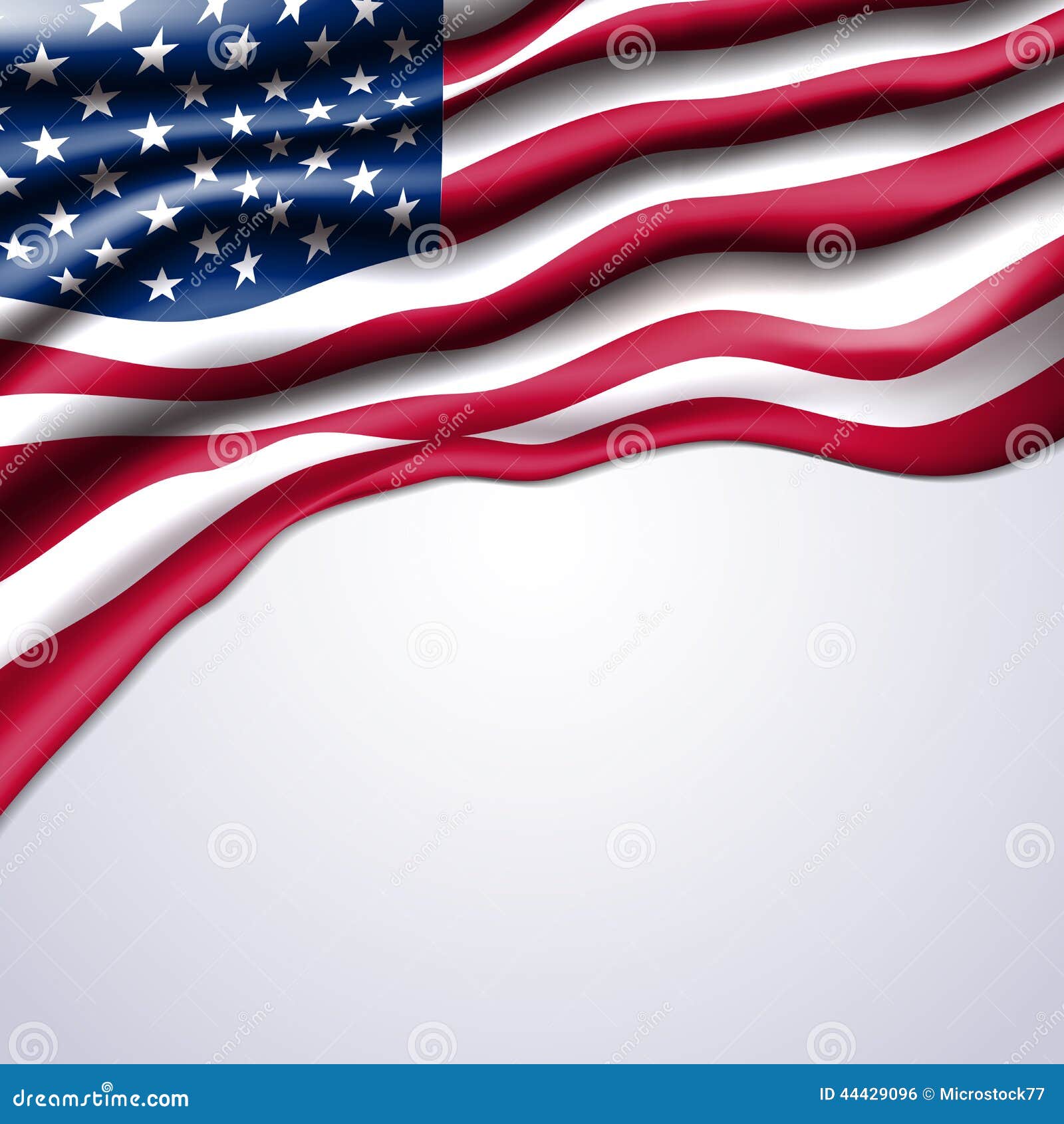 American flag realistic stock vector. Illustration of patriotic - 44429096