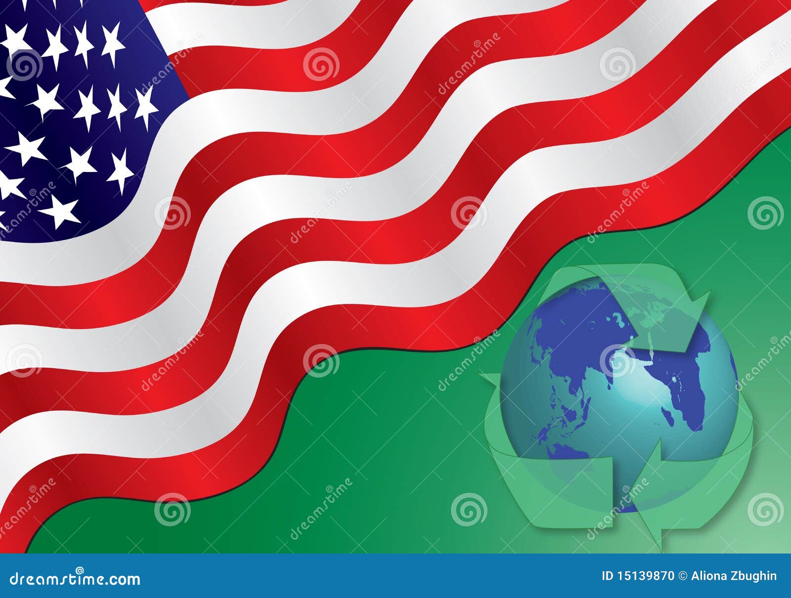 American Flag - Recycle Concept Stock Vector - Illustration of element ...