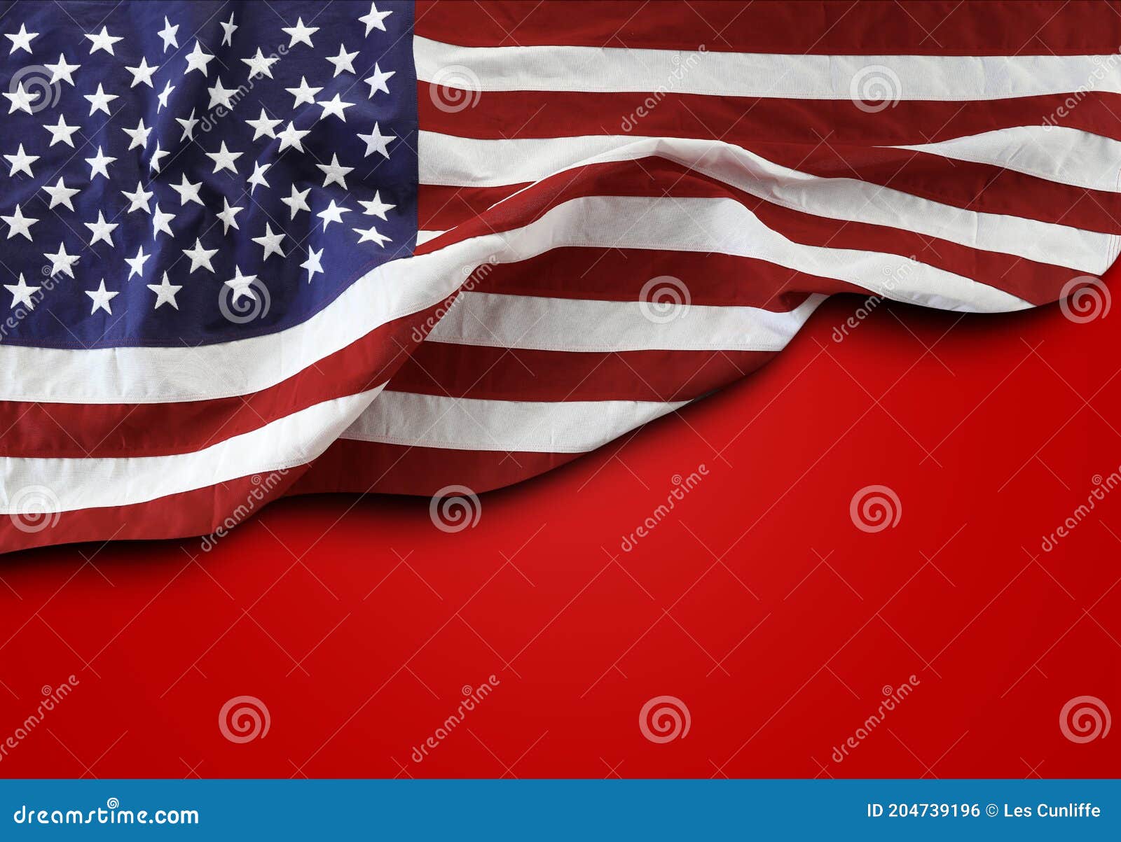 American flag on red stock photo. Image of ripple, copy - 204739196