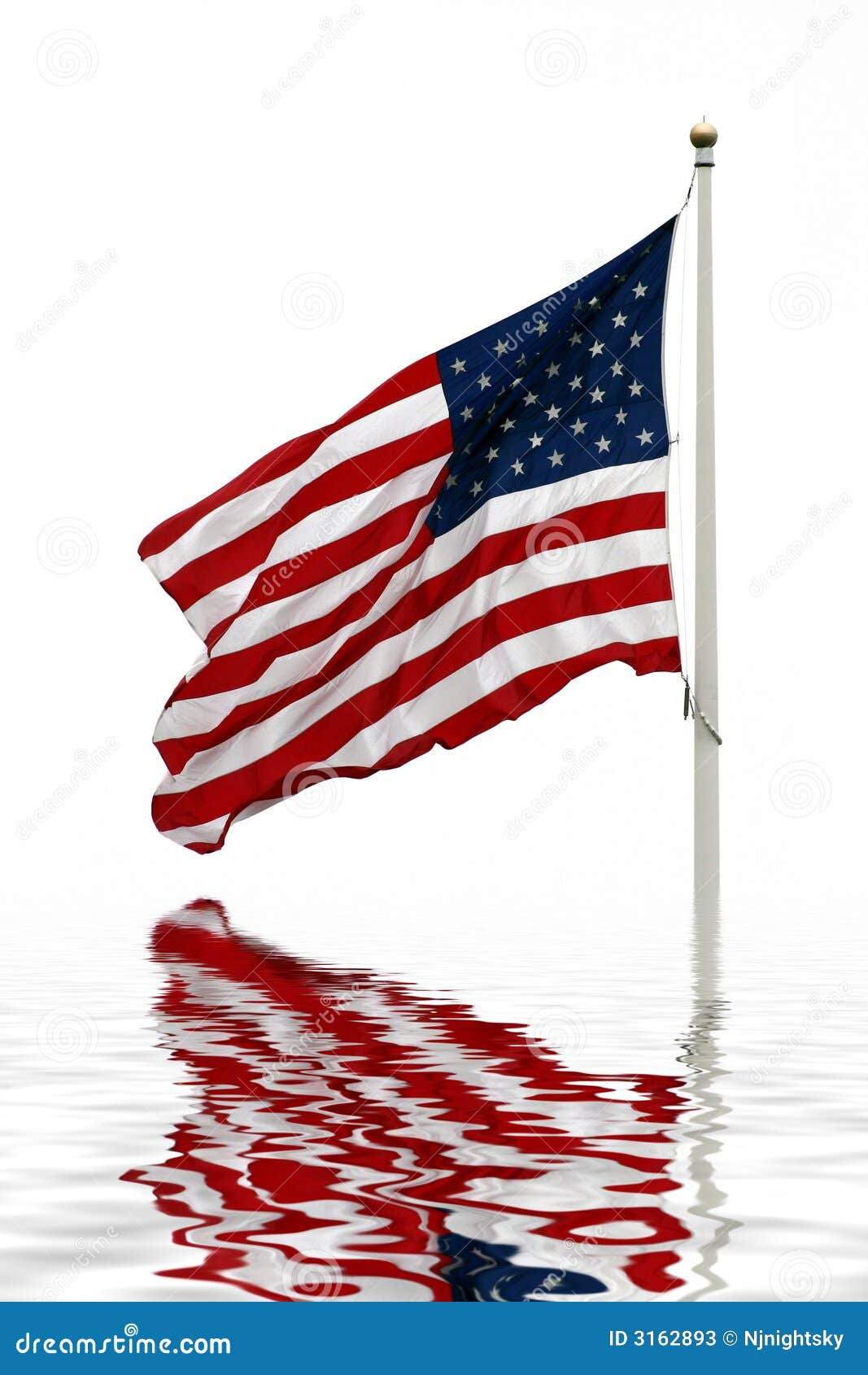 American Flag with Reflection Stock Image - Image of patriot, united ...