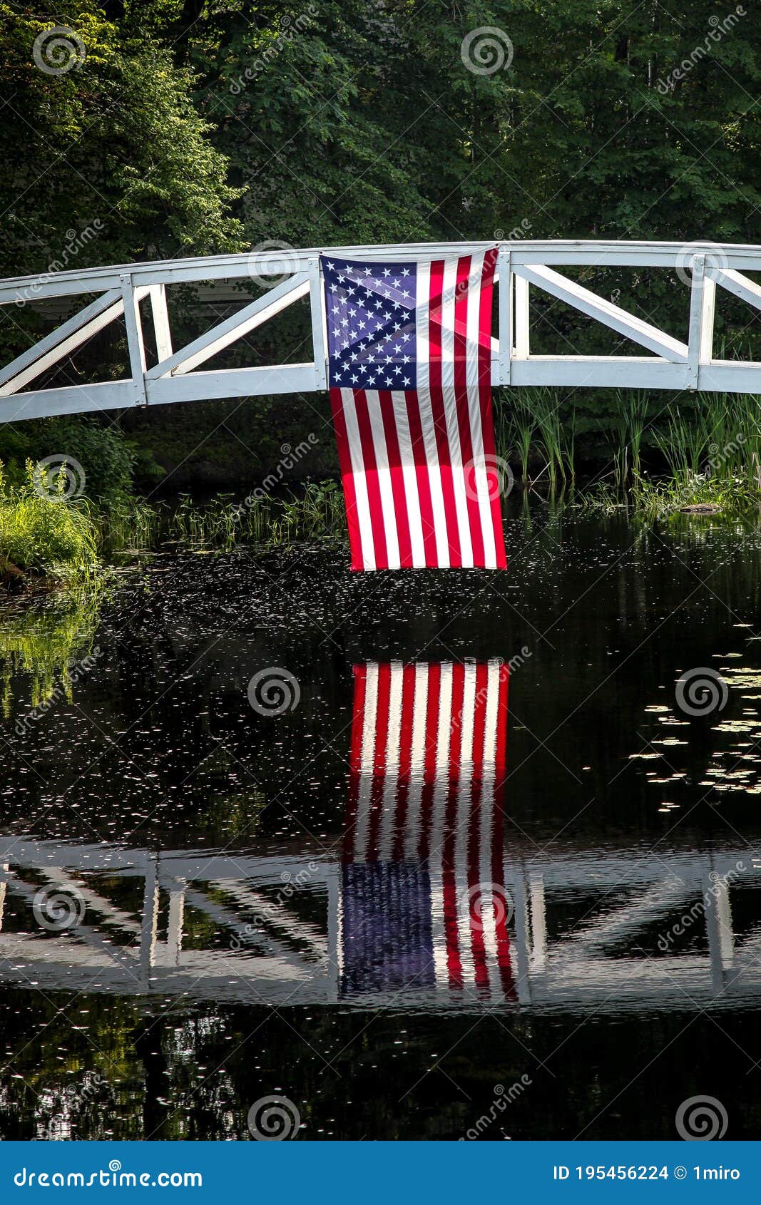 American Flag with Reflections Stock Photo - Image of outdoors, flag ...