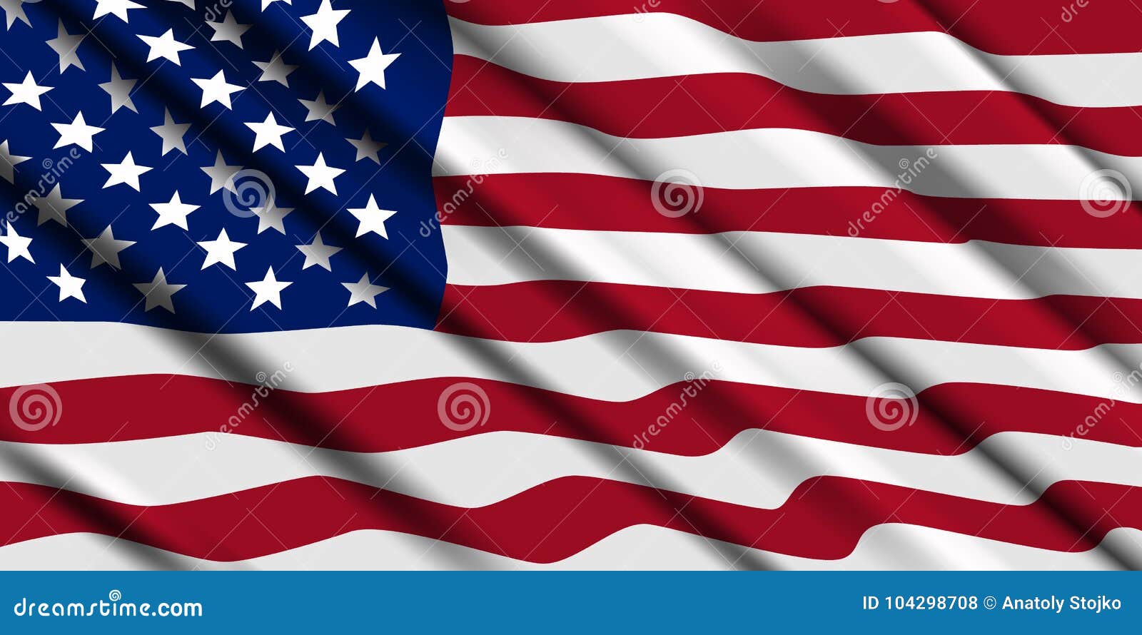 American Flag Ripple. Vector Background. Stock Vector - Illustration of ...