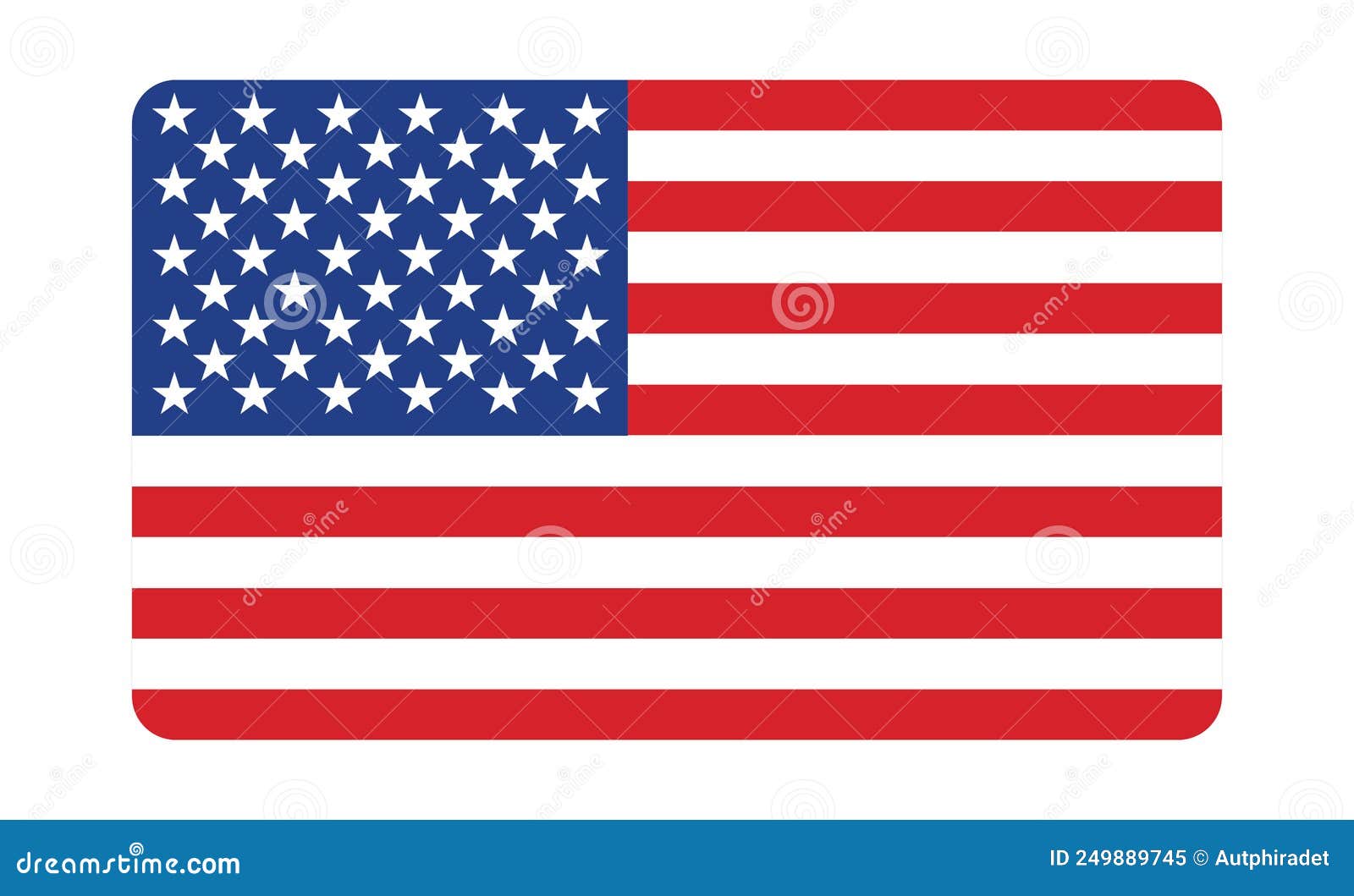 American Flag in Rounded Square Stock Vector - Illustration of ...