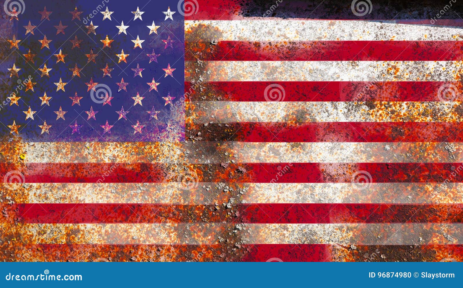 American Flag on Rusty Metal Background Texture Stock Photo - Image of ...