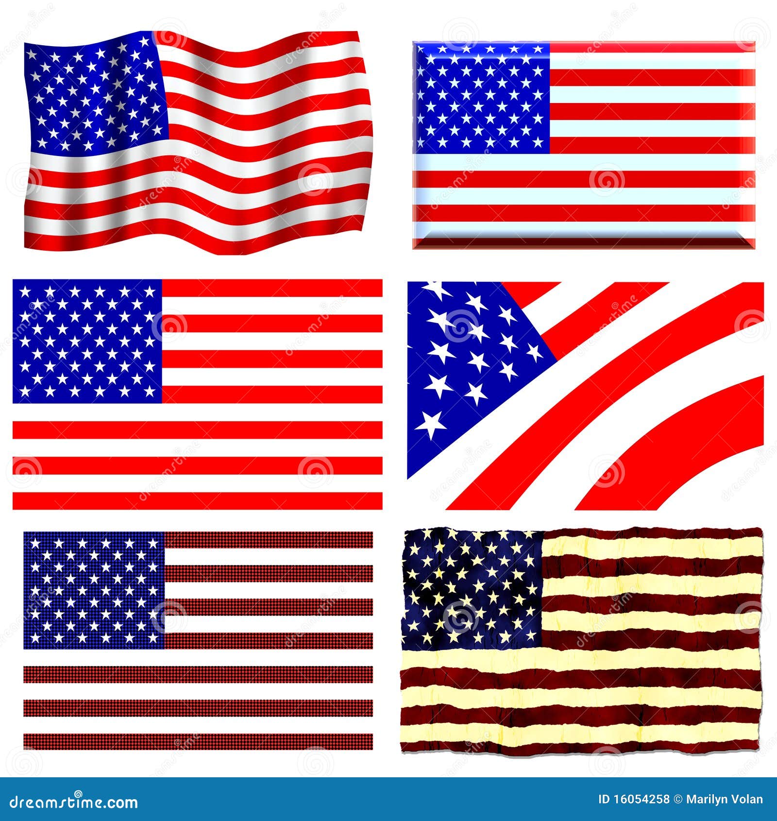 American Flag Set stock illustration. Illustration of artistic - 16054258