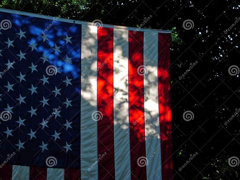 American flag in shadows stock photo. Image of blue, labor - 877672