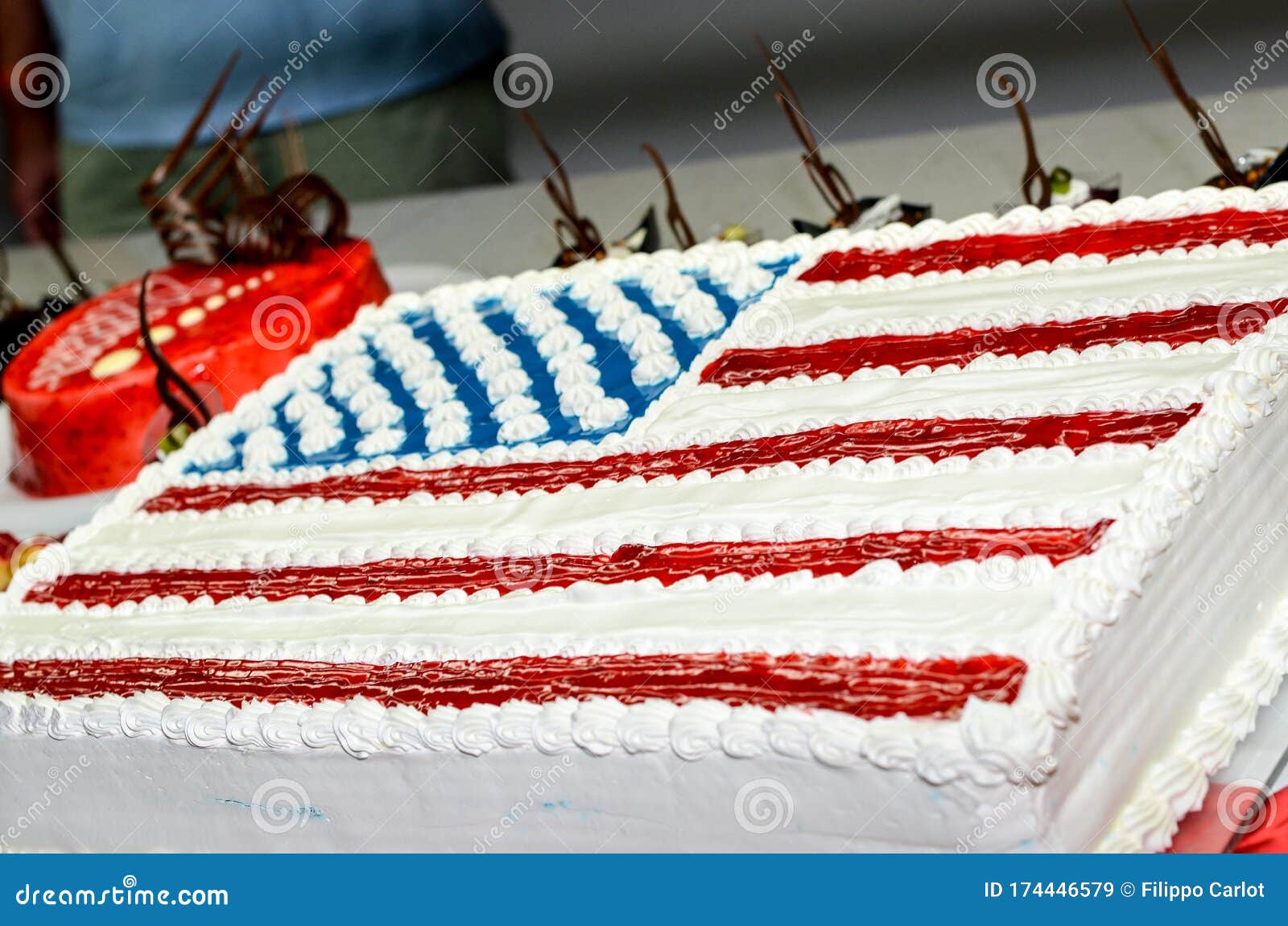 American Flag Shaped Cake 3 Stock Image - Image of icing, happy: 174446579