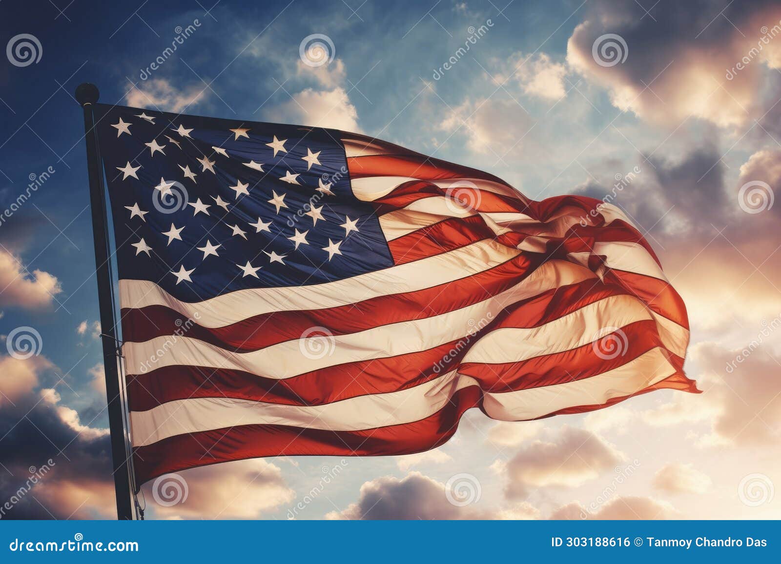 American Flag on Sky Ai Generated Stock Illustration - Illustration of ...