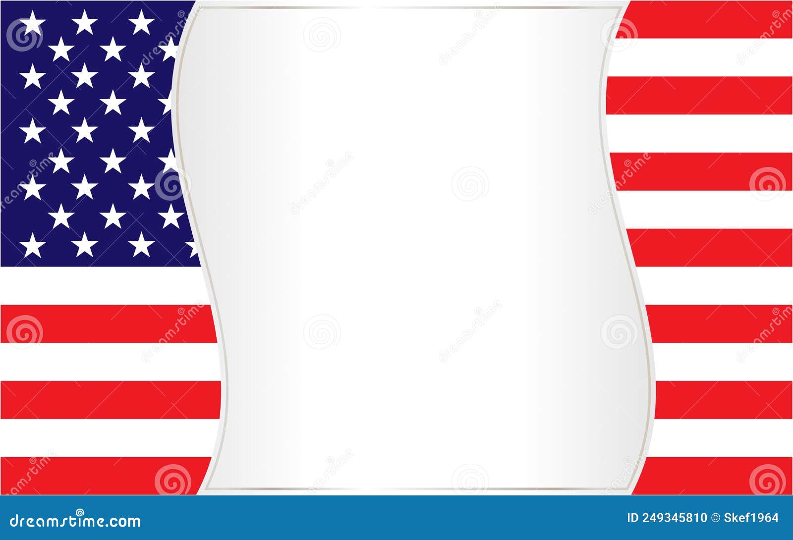 American Flag Symbols Wave Pattern Frame Stock Vector - Illustration of ...