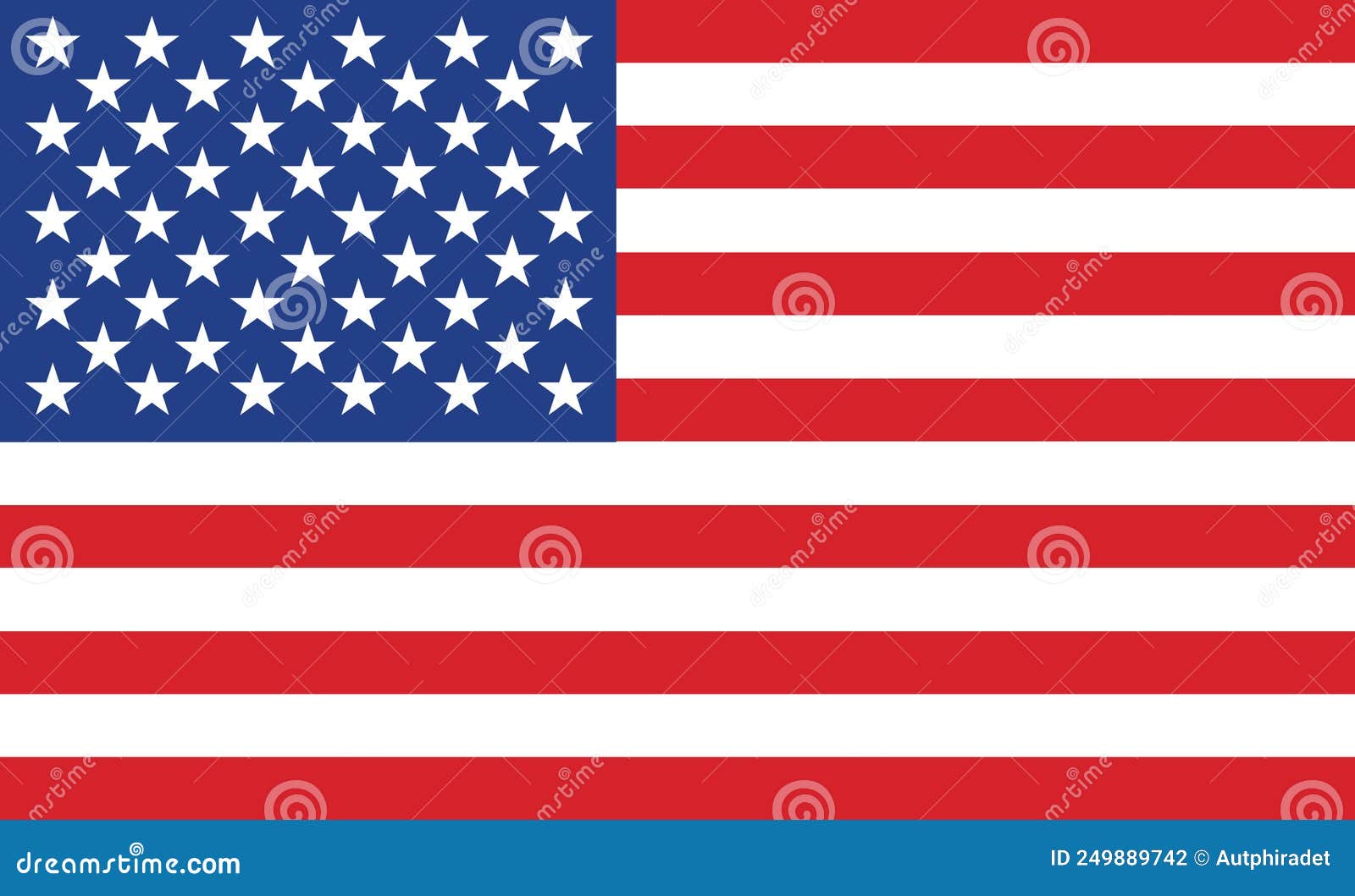 American Flag Standard Shape and Color Stock Vector - Illustration of ...