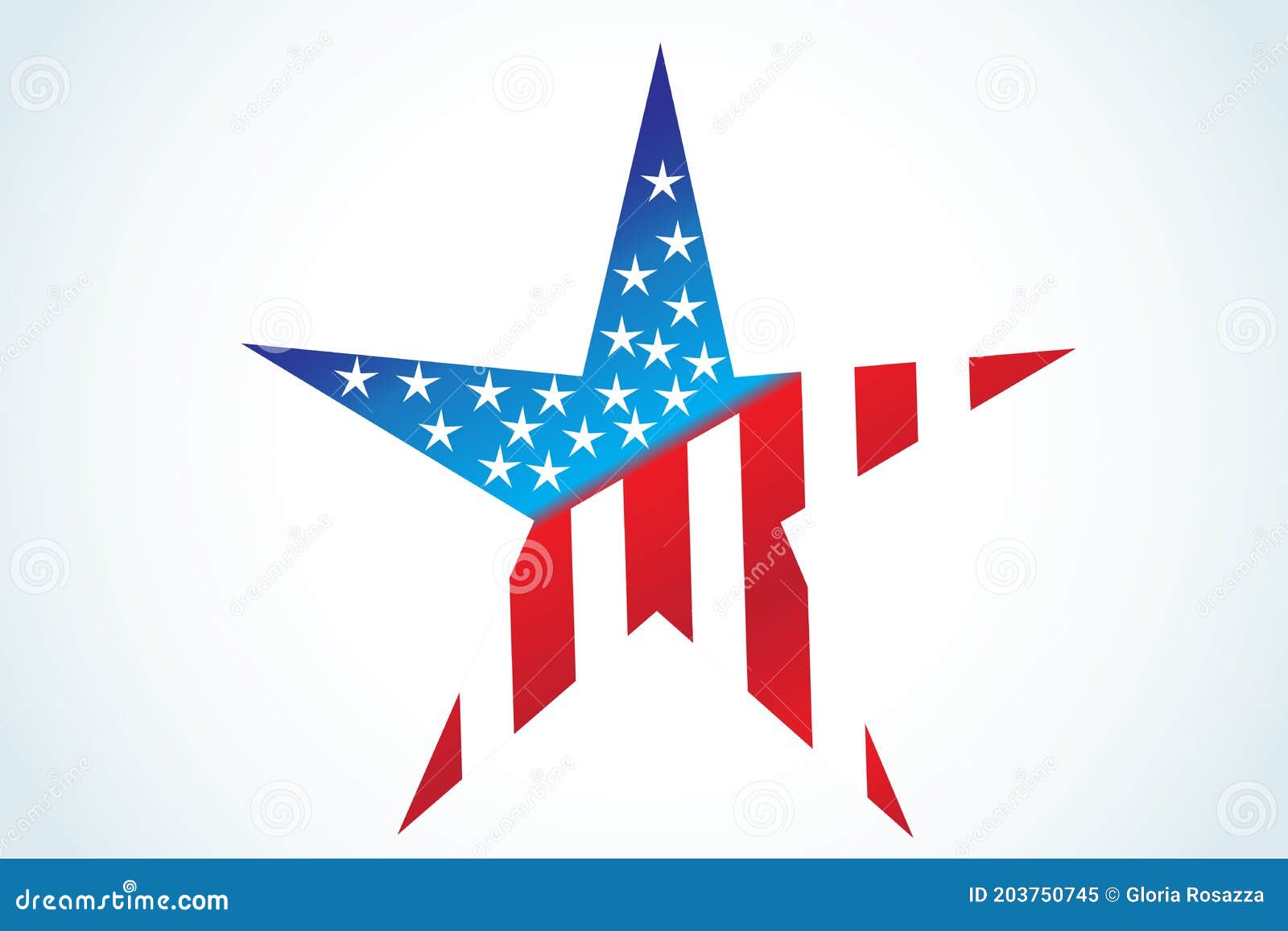 American Flag in a Star Shape Stock Vector - Illustration of drawn ...